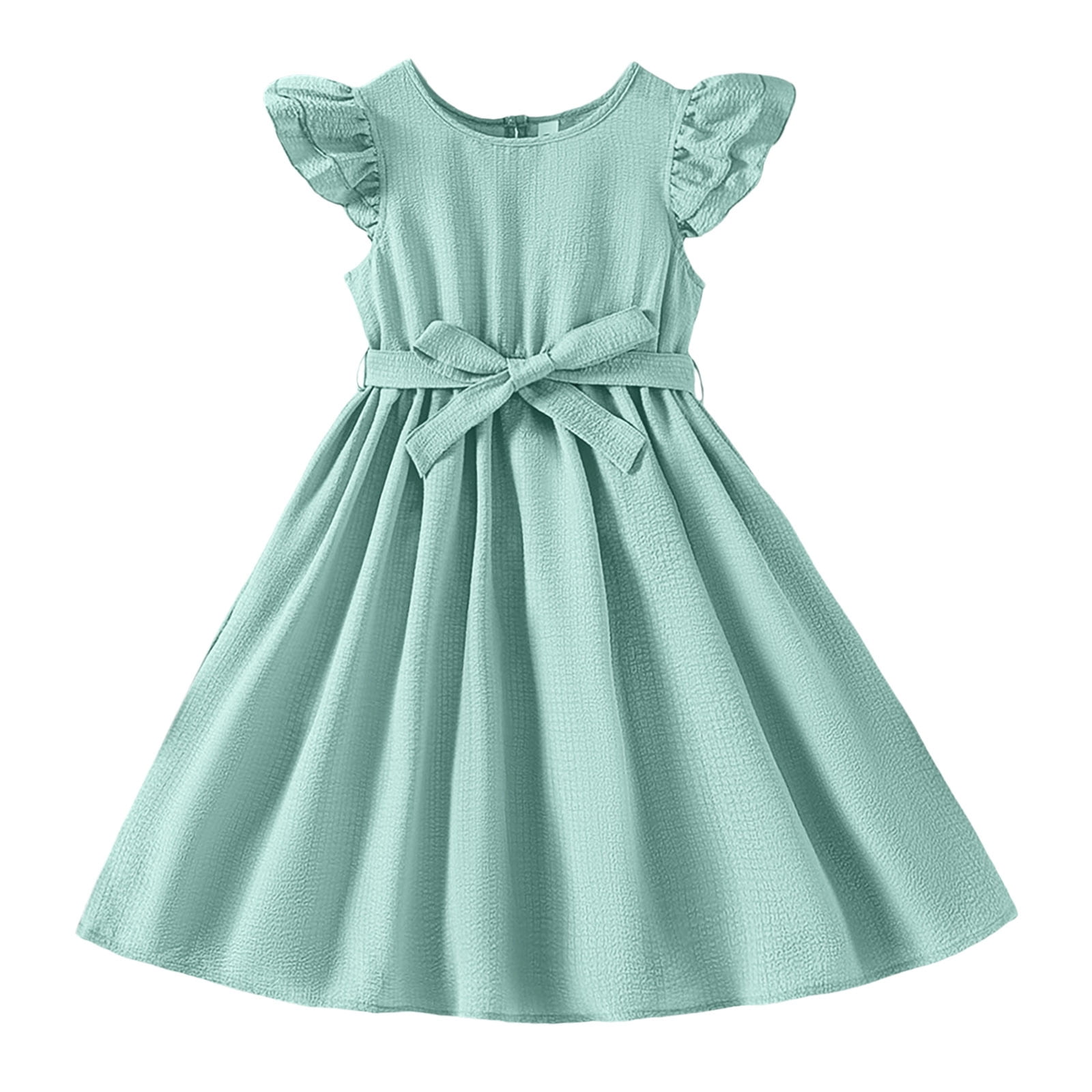 Gelikeya Girls Easter Dresses Size 7-8 Party Flutter Sleeve Gown Dress ...