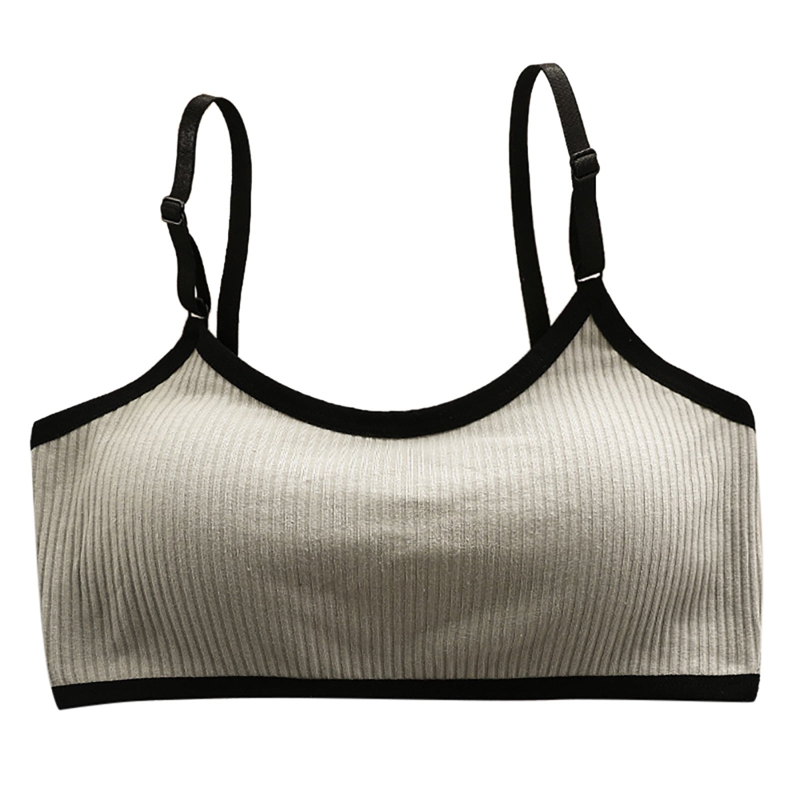 Gelikeya Girls Sports Bras 8-16 Years Striped Training Bra Soft Cotton ...