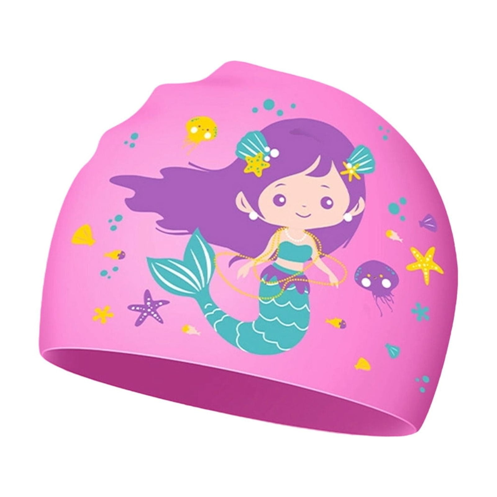 Gelikeya Girls Swim Caps Size 5-12 Waterproof Toddler Boys Girls ...