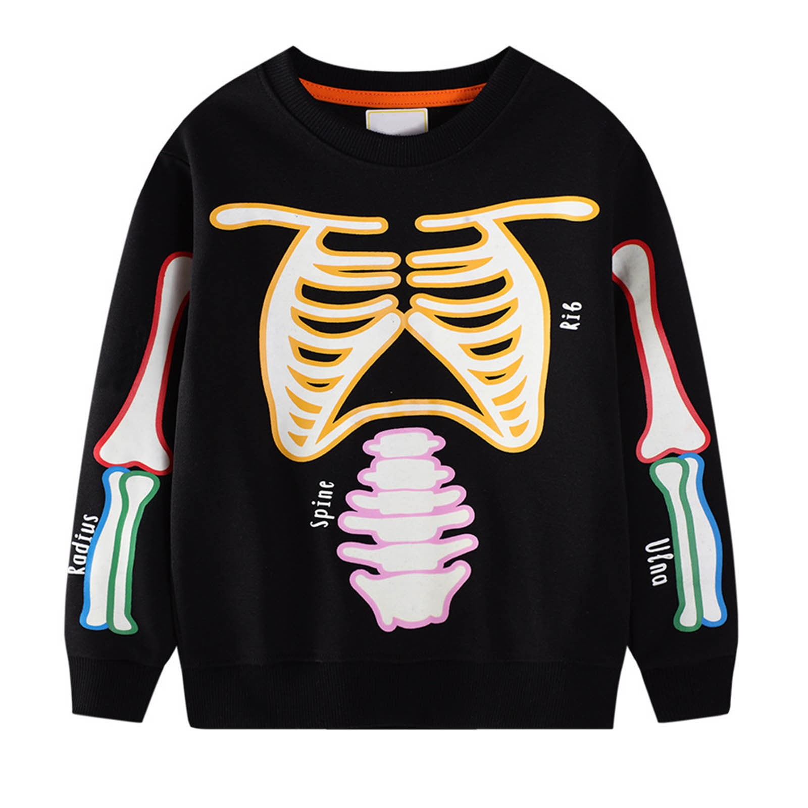 Gelikeya Glow In The Dark Halloween Shirt Toddler Kids Boys Girls Sweatshirts Skeleton Prints ...