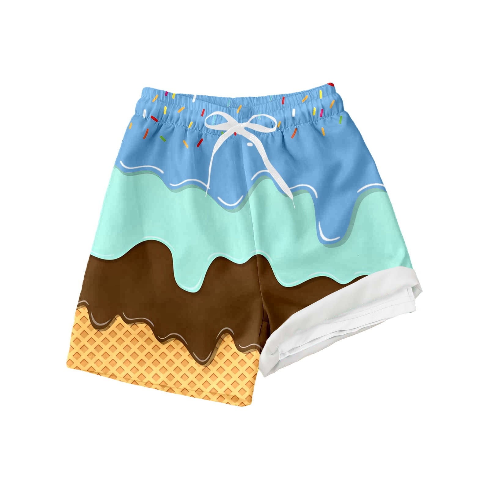 Gelikeya Ice Cream Baseball Swim Trunks for Boys Size 10-12 Hawaiian ...