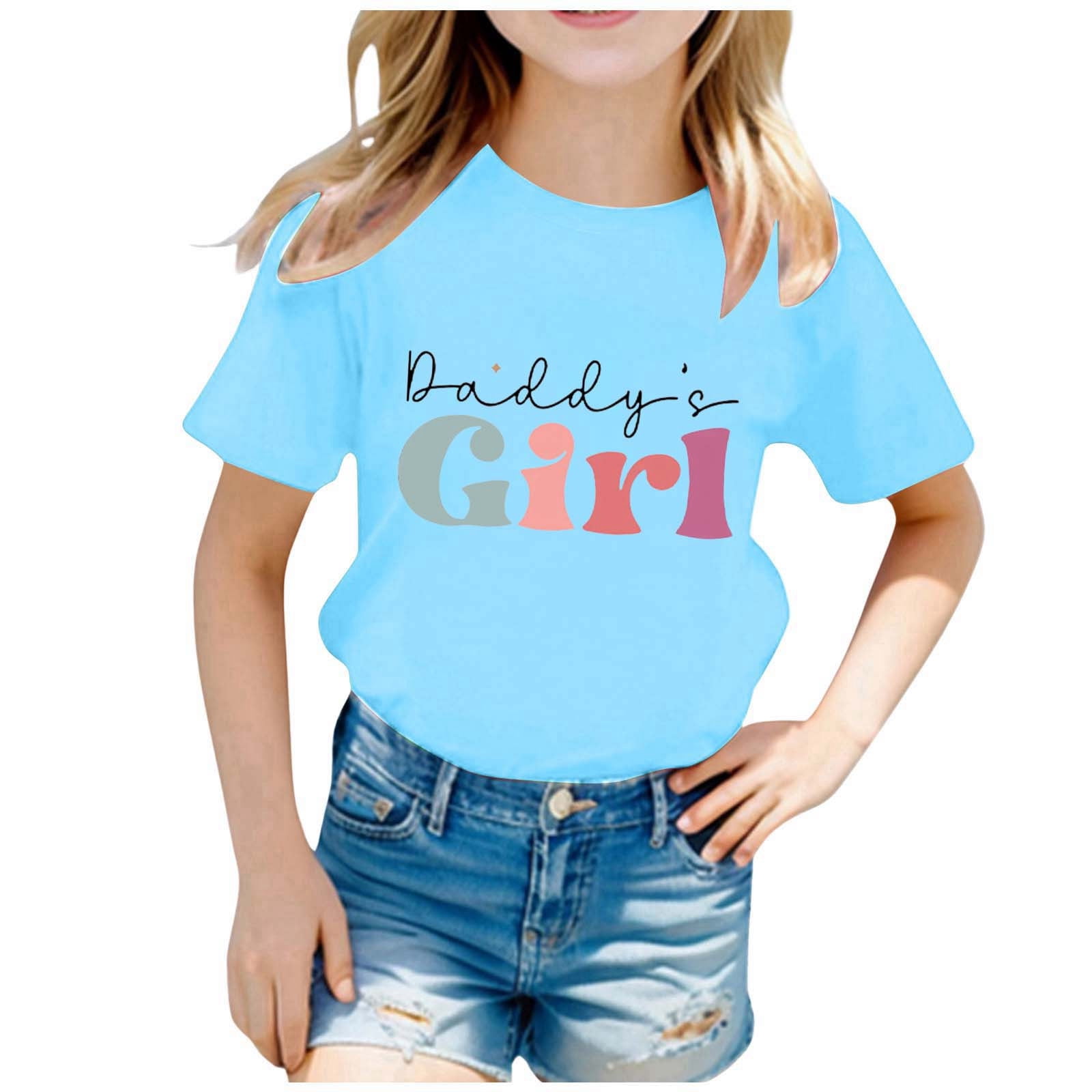 Gelikeya Kids Boys Shirts Size 8-10 Daddy's Girl Fashion Letter Prints ...