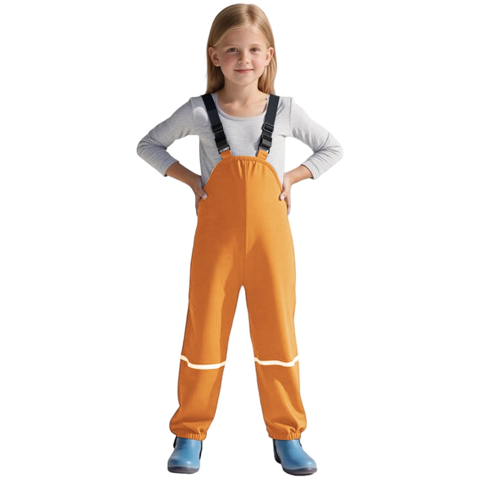 Gelikeya Kids Girls Boys Rain Pants Waterproof Bib Overalls Toddler Mud ...