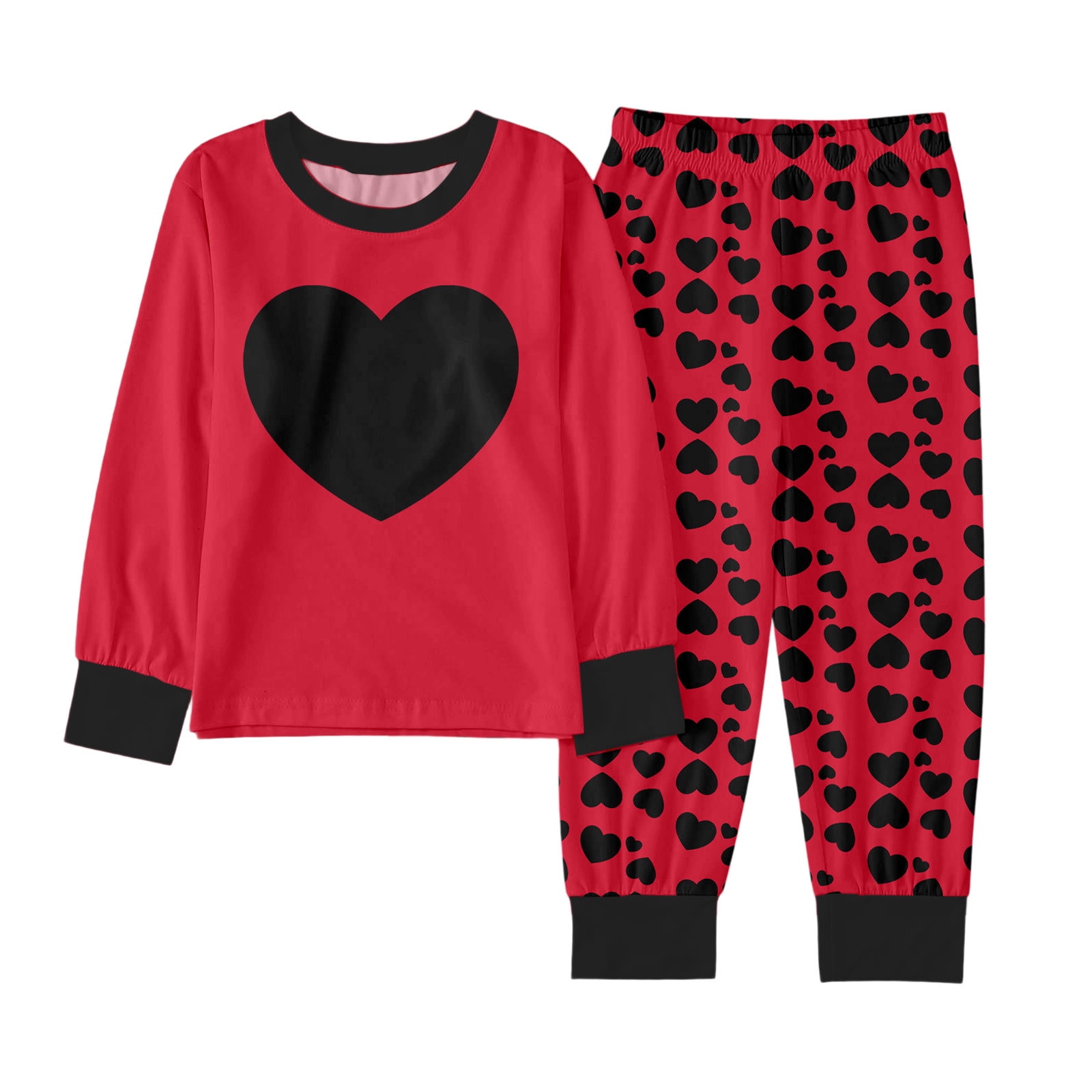 Gelikeya Kids Girls Valentine's Day Outfit Clothes Set Cute Heart ...