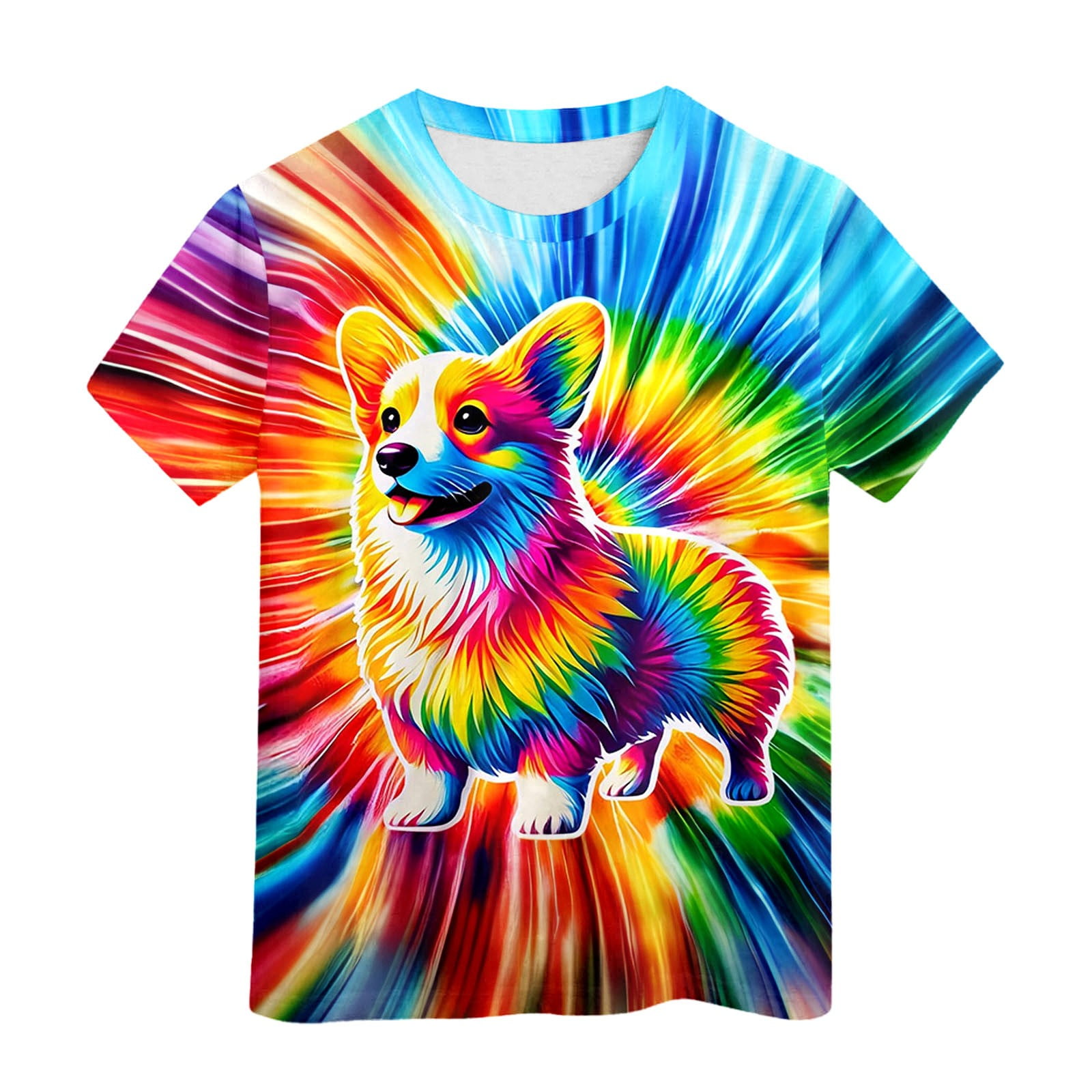 Gelikeya Kids Neon Tie Dye Shirt for Boys Girls Tie-Dye T-Shirt Hippes ...