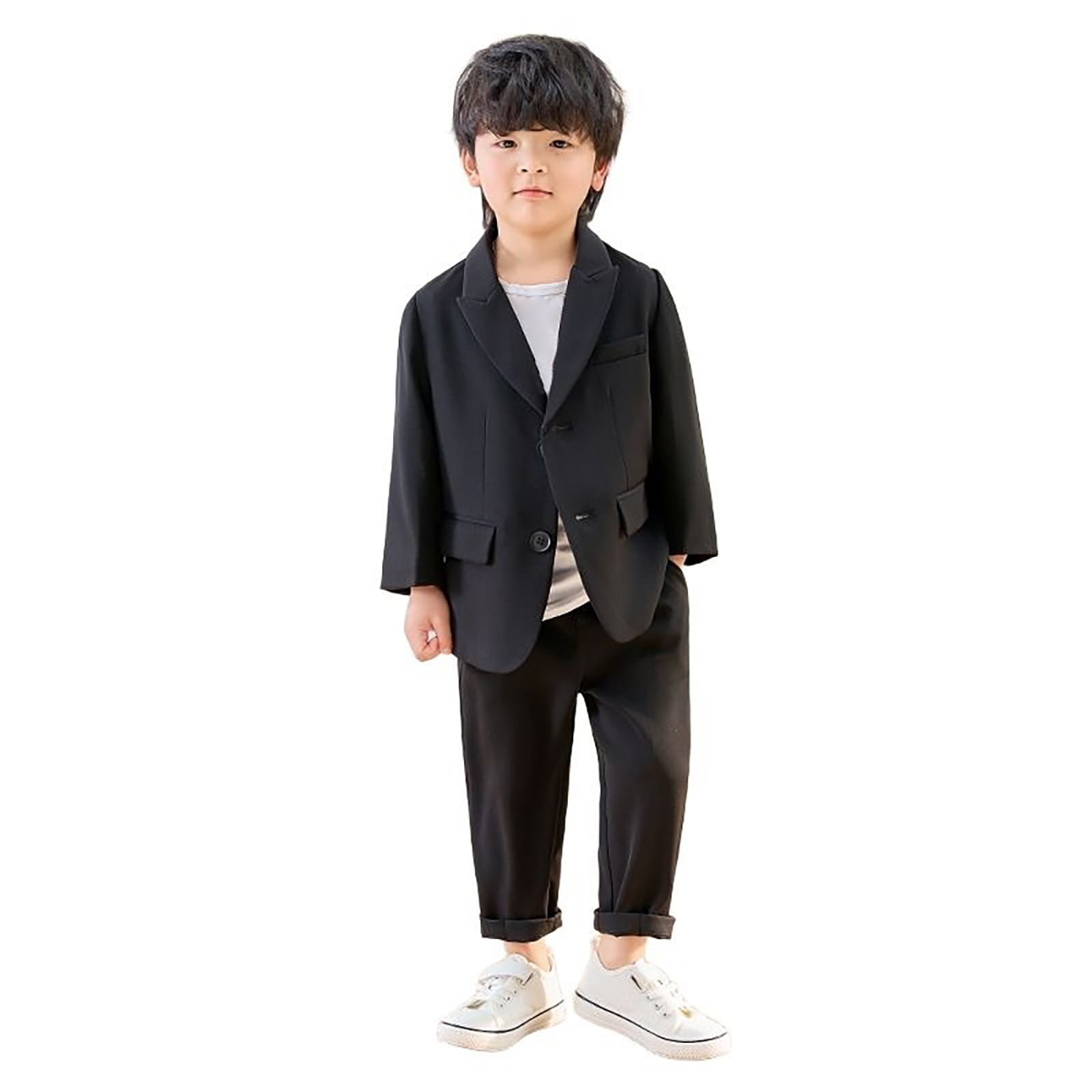 Gelikeya Kids Suits for Boys 12-18 Months Black Business Suits Jacket ...