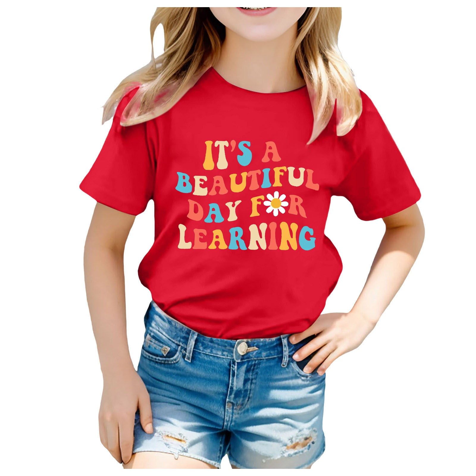 Gelikeya Little Girls T Shirts Size 10-11 Orange Back To School 4th ...