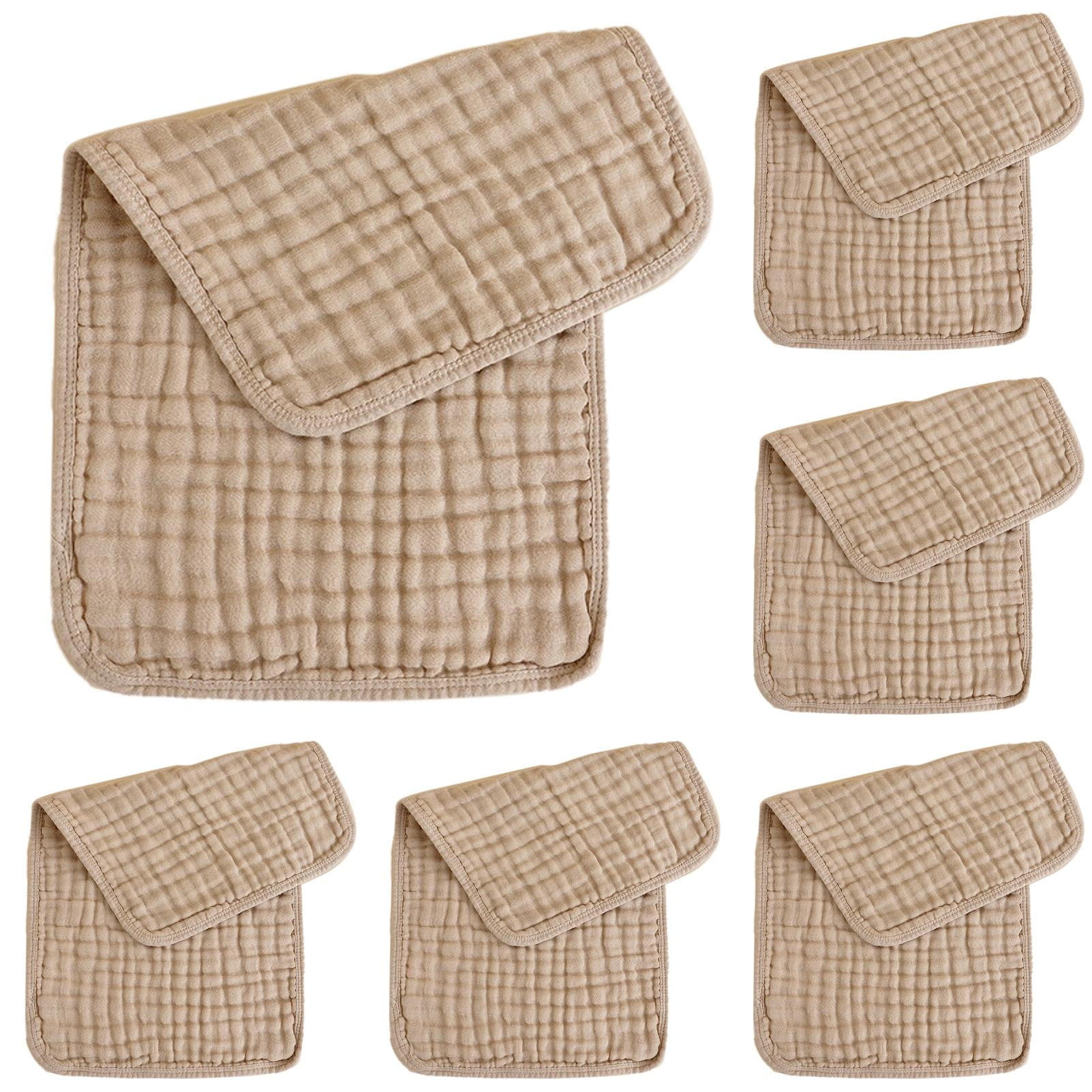 Gelikeya Muslin Burp Cloths 6 Pack for Baby Girls and Boys 100% Cotton ...