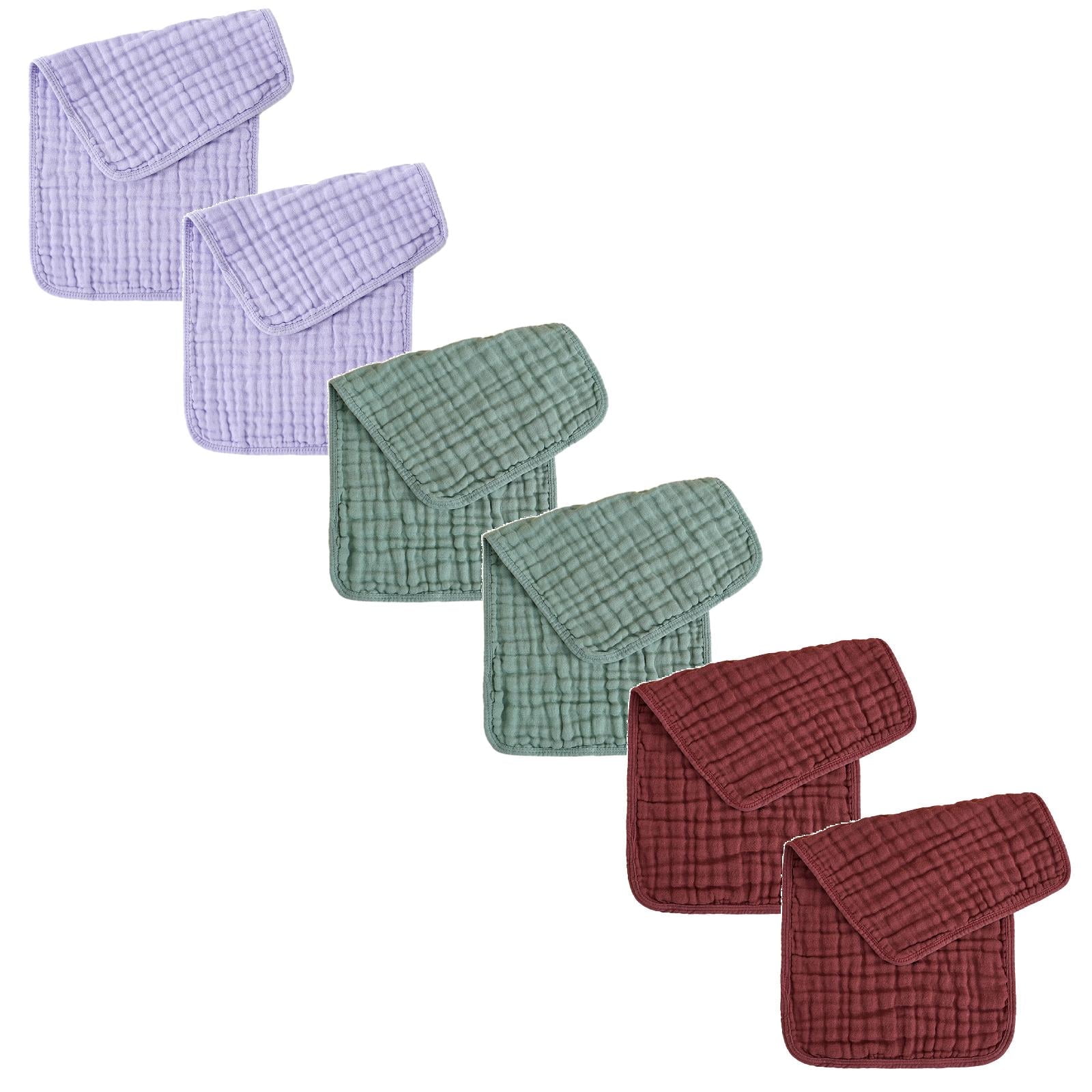 Gelikeya Muslin Burp Cloths 6 Pack for Baby Girls and Boys 100% Cotton ...