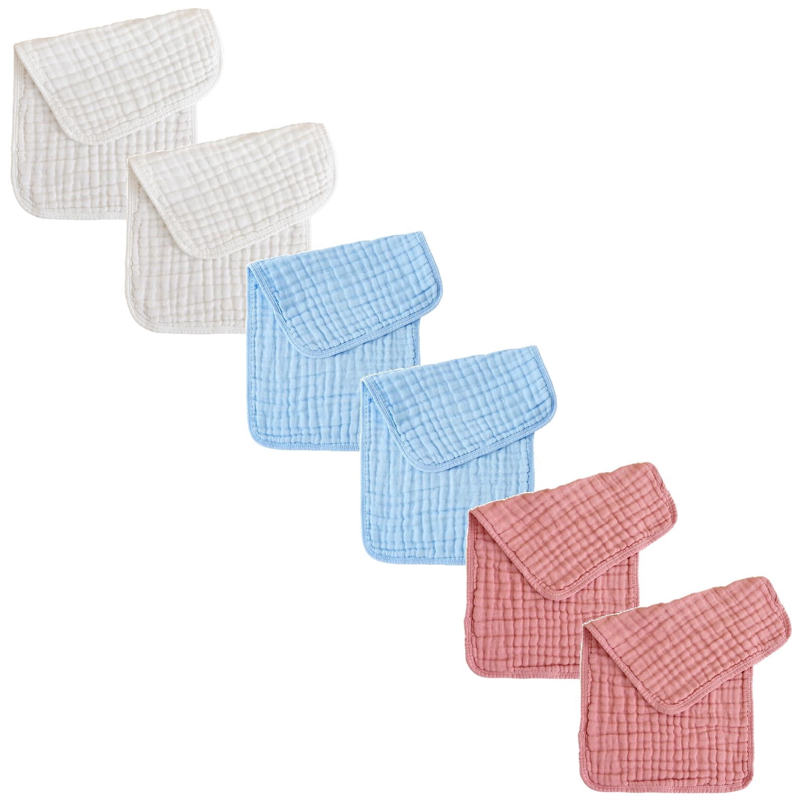 Gelikeya Muslin Burp Cloths 6 Pack for Baby Girls and Boys 100% Cotton ...