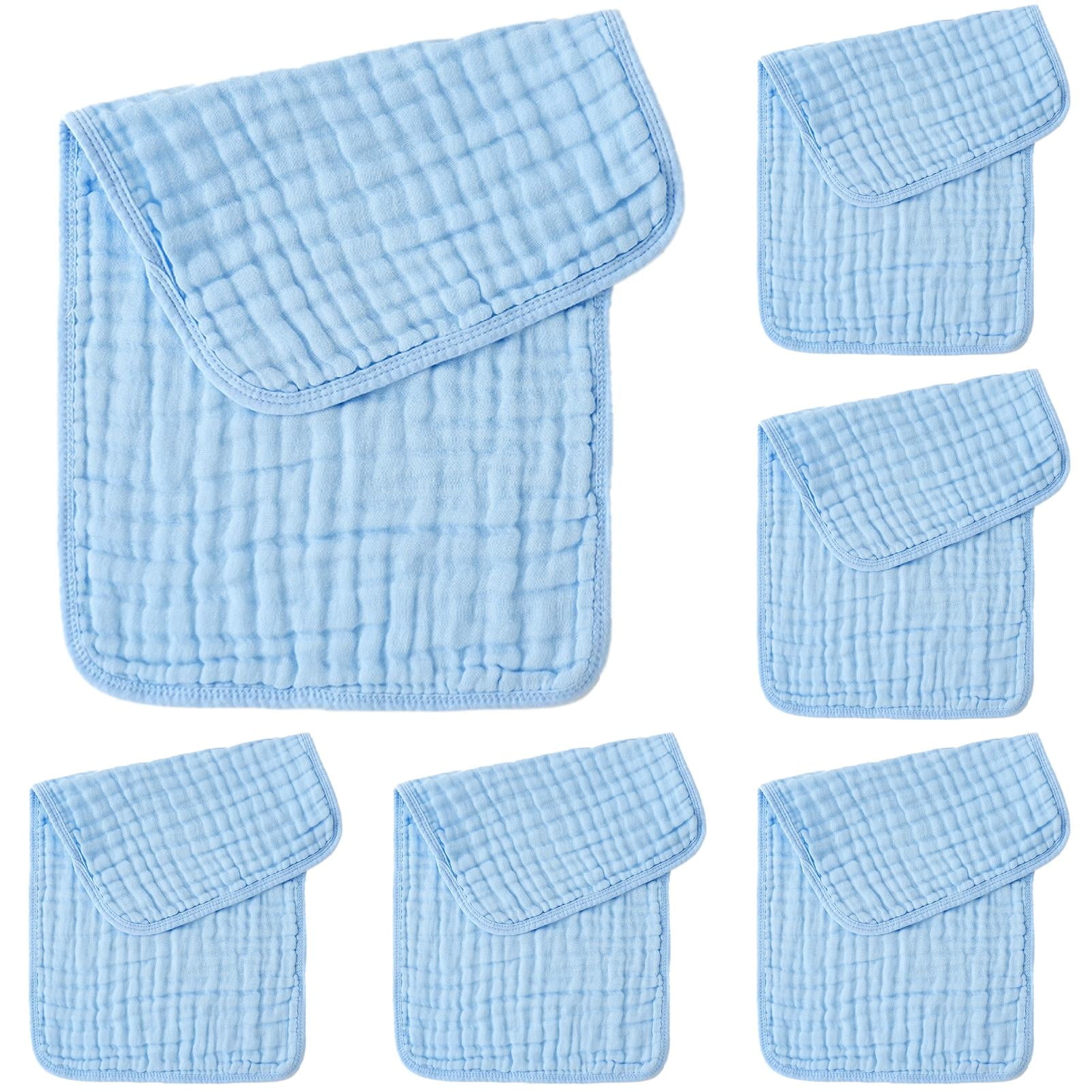 Gelikeya Muslin Burp Cloths 6 Pack for Baby Girls and Boys 100% Cotton ...