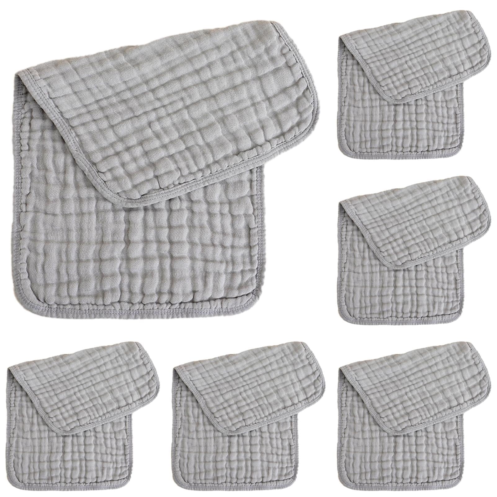 Gelikeya Muslin Burp Cloths 6 Pack for Baby Girls and Boys 100% Cotton ...