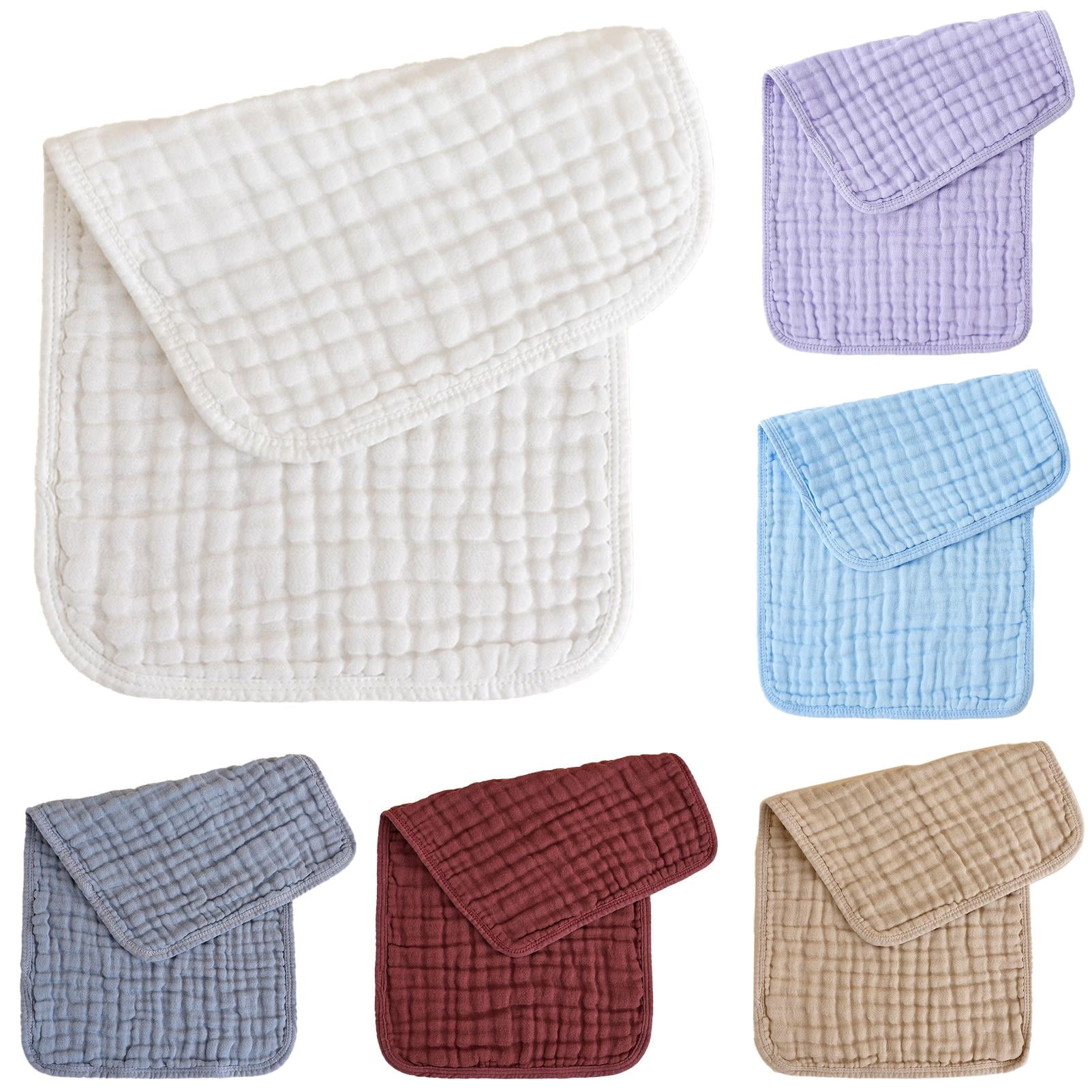 Gelikeya Muslin Burp Cloths 6 Pack for Baby Girls and Boys 100% Cotton ...