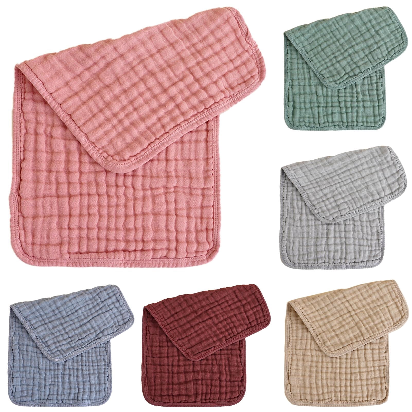 Gelikeya Muslin Burp Cloths 6 Pack for Baby Girls and Boys 100% Cotton ...