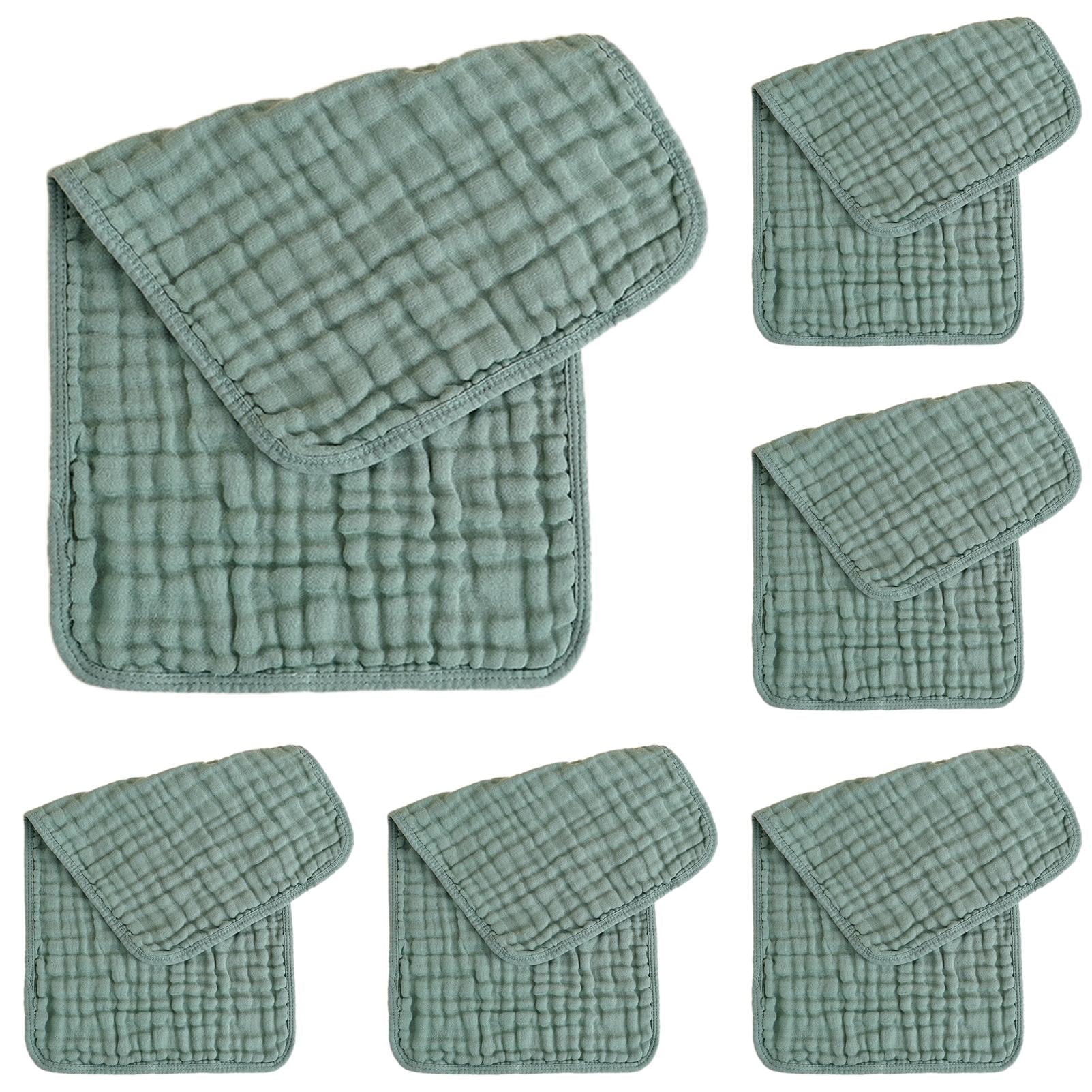 Gelikeya Muslin Burp Cloths 6 Pack for Baby Girls and Boys 100% Cotton ...