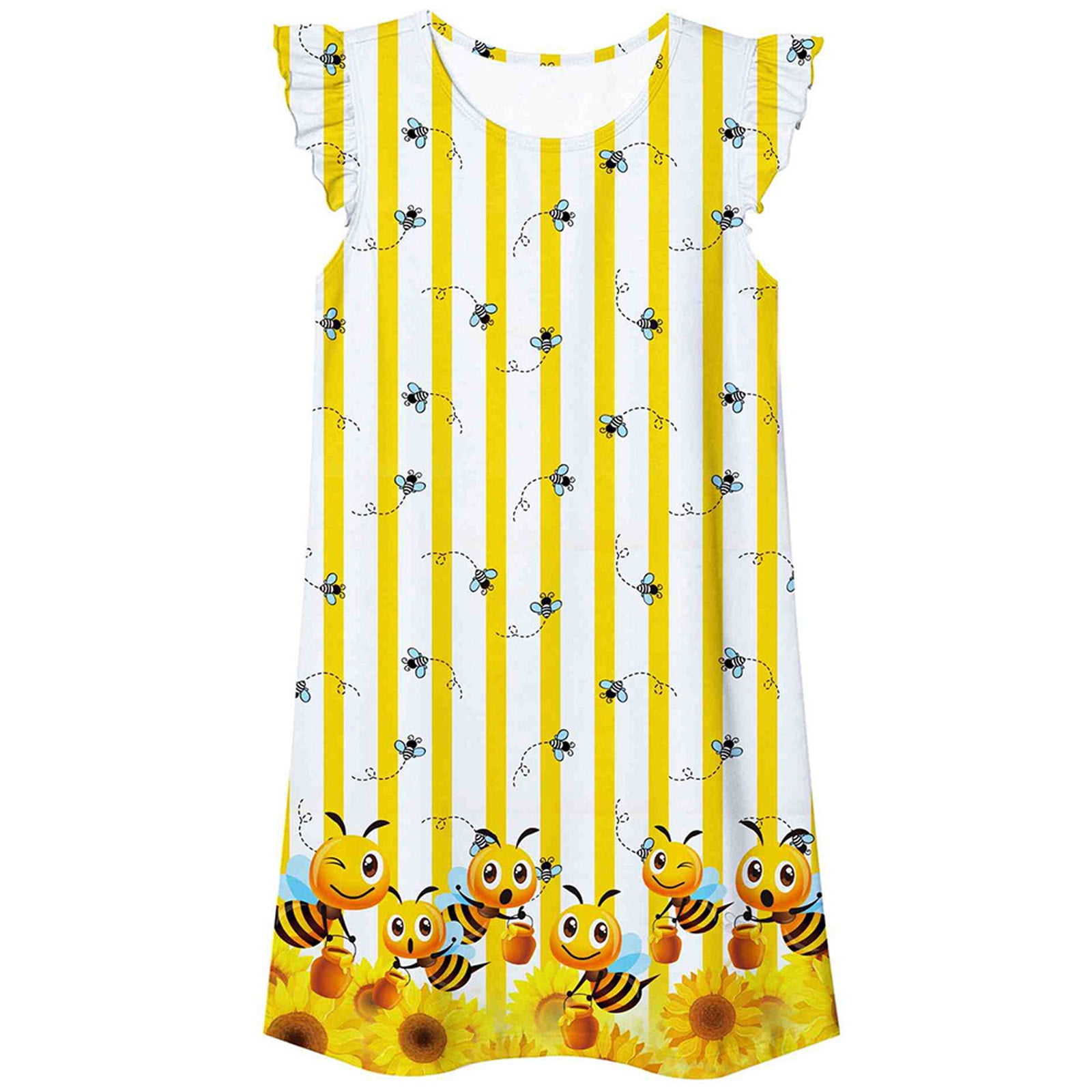 Gelikeya Nightgowns for Girls 4T 5T Little Girl Princess Dress ...