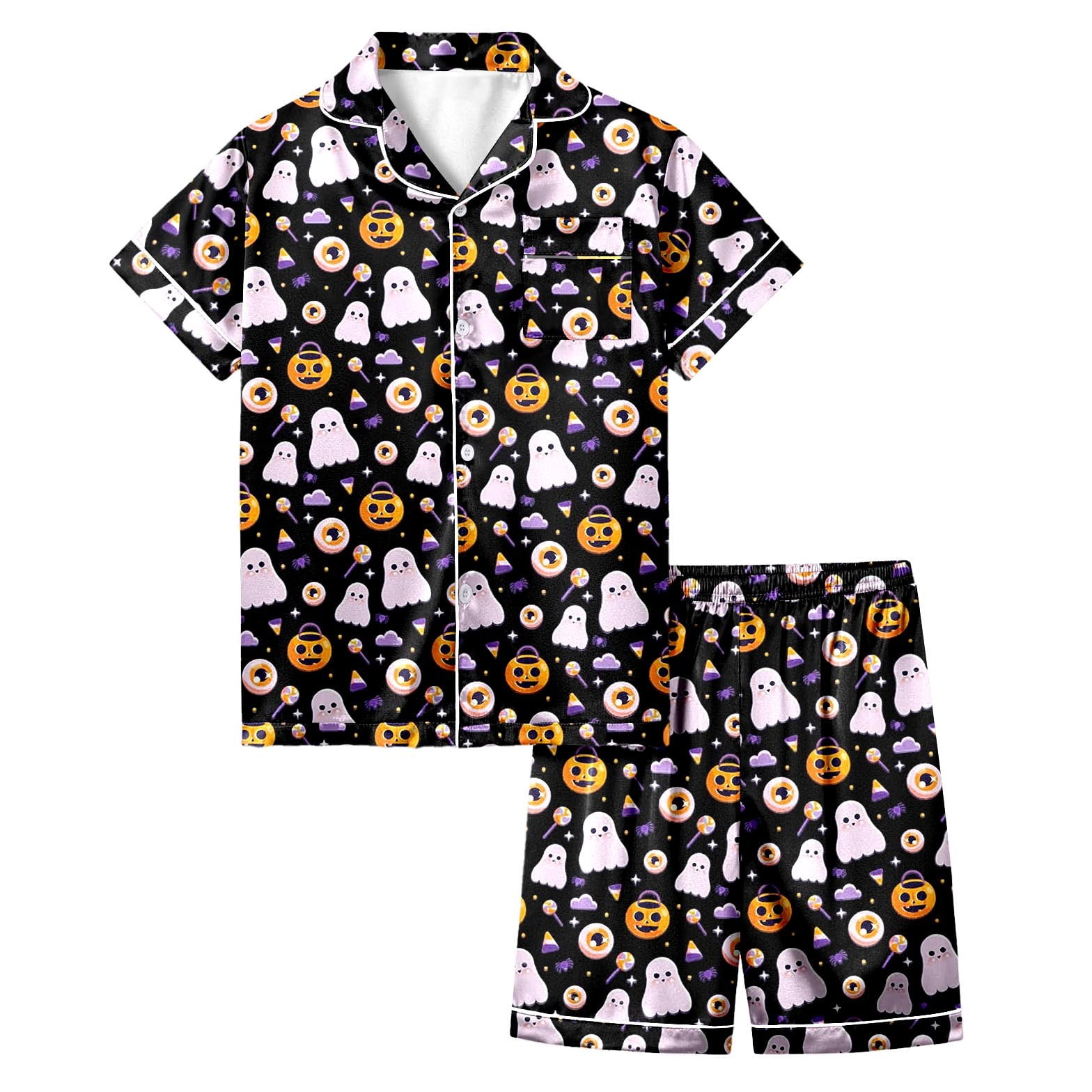 Gelikeya Pajamas for Teens 10-12 Halloween Pajamas Button Up Shirts ...