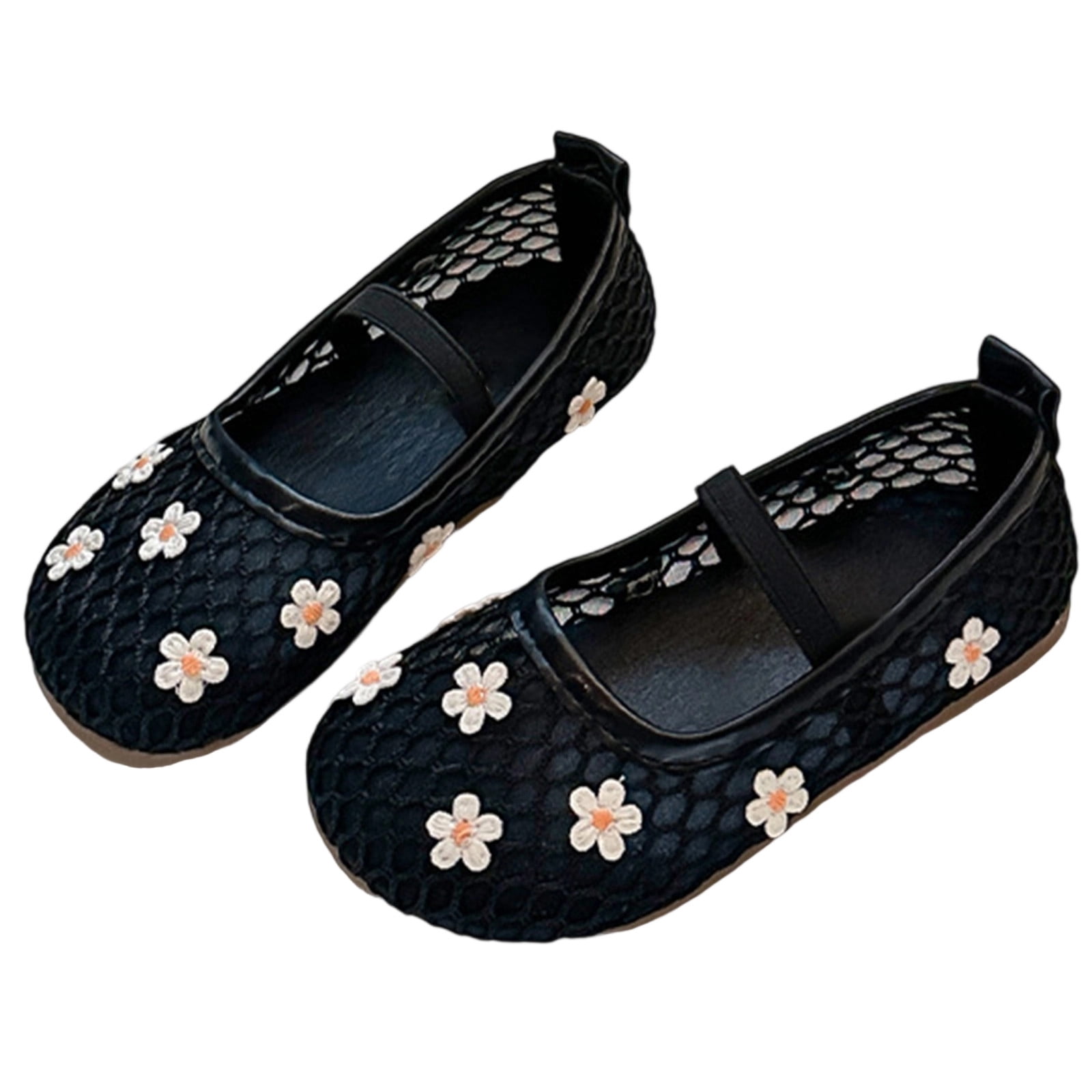 Gelikeya School Shoes for Girls Sandals Floral Embroidery Back To ...