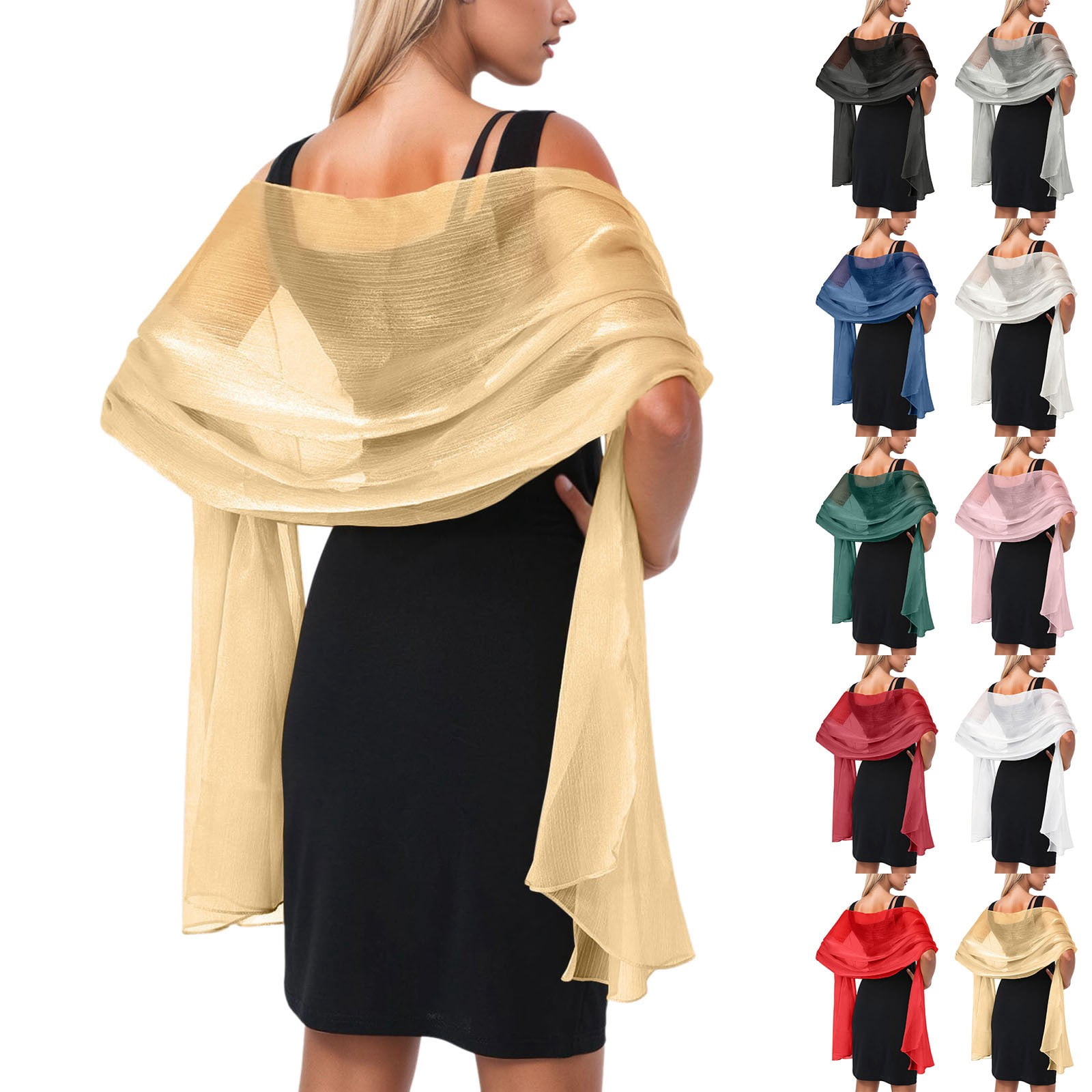 Gelikeya Shawls and Wraps for Evening Dresses Elegant Formal Chiffon ...