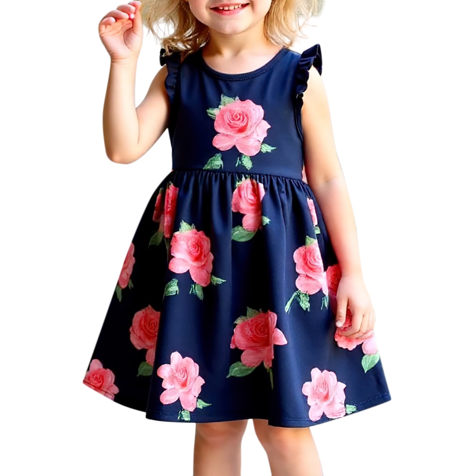 Gelikeya Spring Dresses for Girls Size 6 Cute Floral Casual Flutter ...