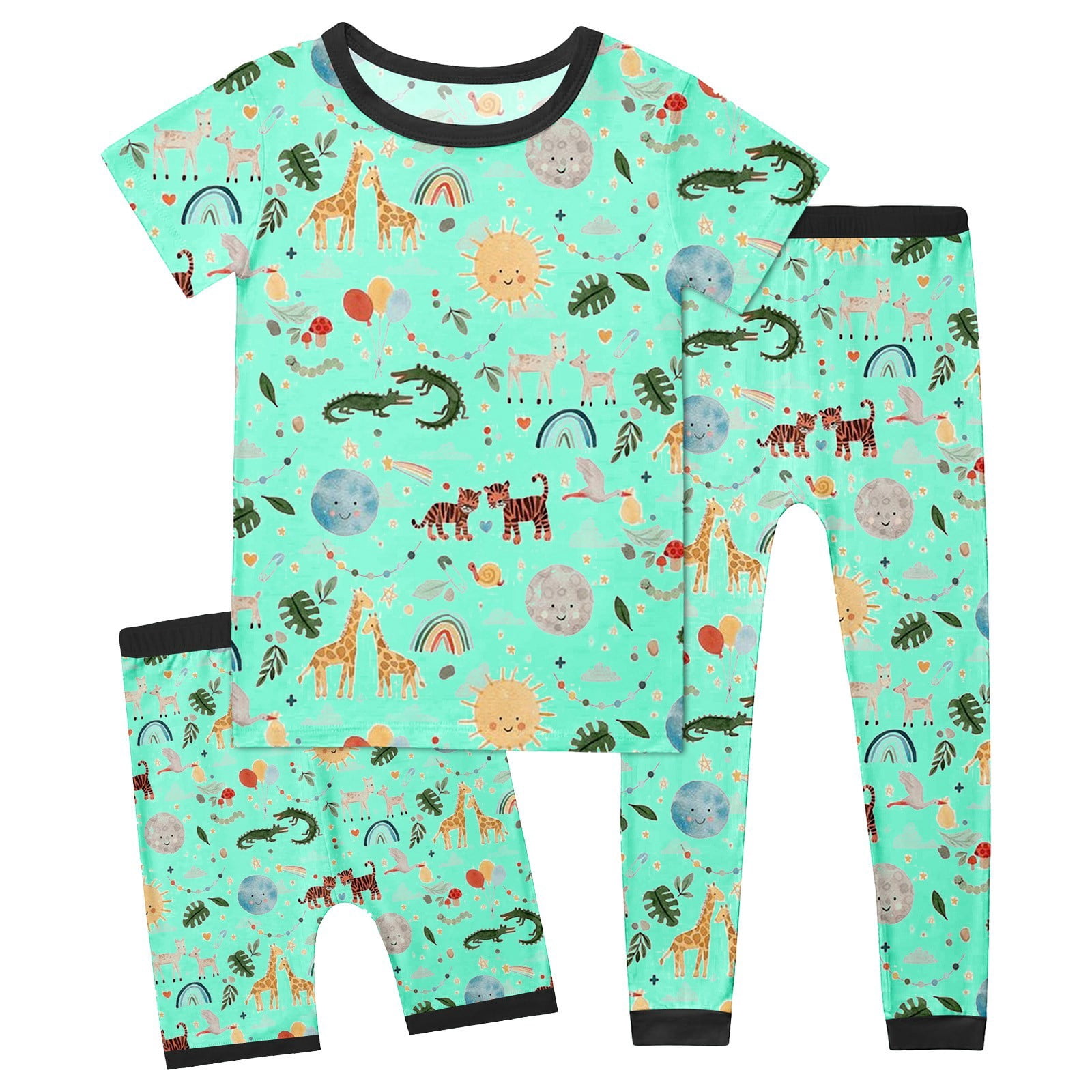 Gelikeya Toddler Boy Pajamas Boys Pjs Size 10-12 Crew Neck Short Sleeve ...