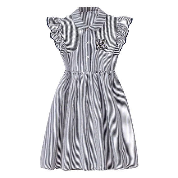 Gelikeya Toddler Girls Easter Dresses Flutter Sleeve Striped Dress V ...