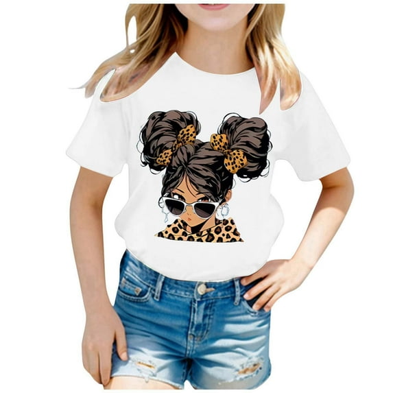 Gelikeya Toddler Girls Shirts Size 2-4 Cute Cartoon Character Print ...