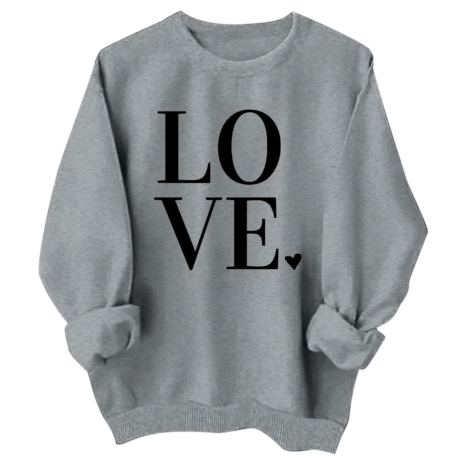 Gelikeya Valentine's Day Girls Shirts Letter Print Oversized Pullover ...