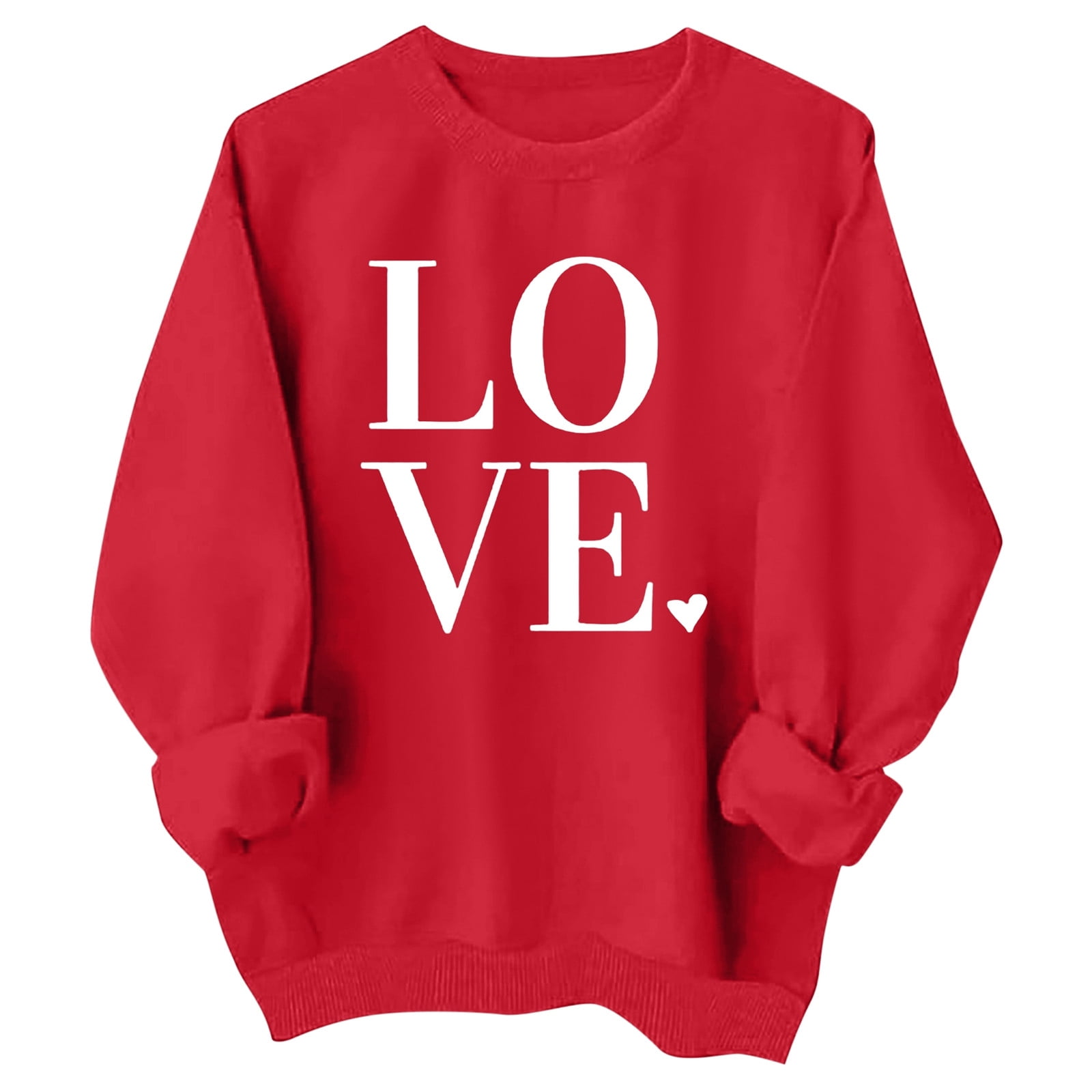 Gelikeya Valentine's Day Girls Shirts Letter Print Oversized Pullover ...