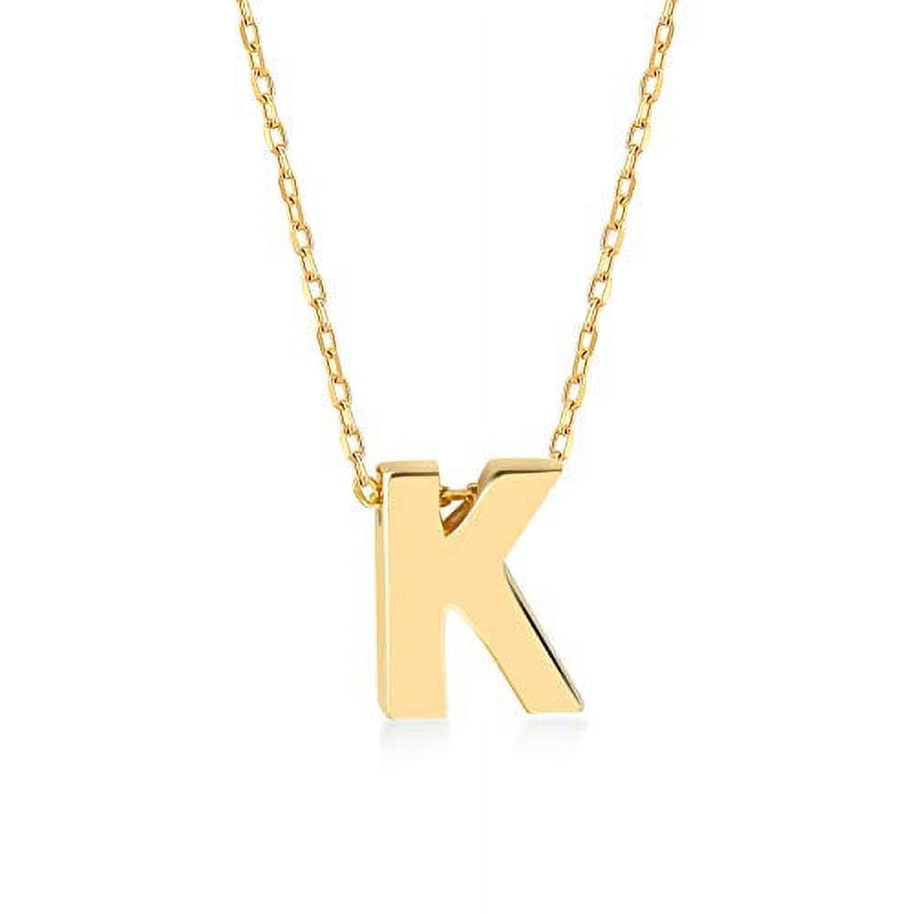 Gelin Initial Letter Alphabet K Pendant Necklaces in 14K Solid Gold for ...