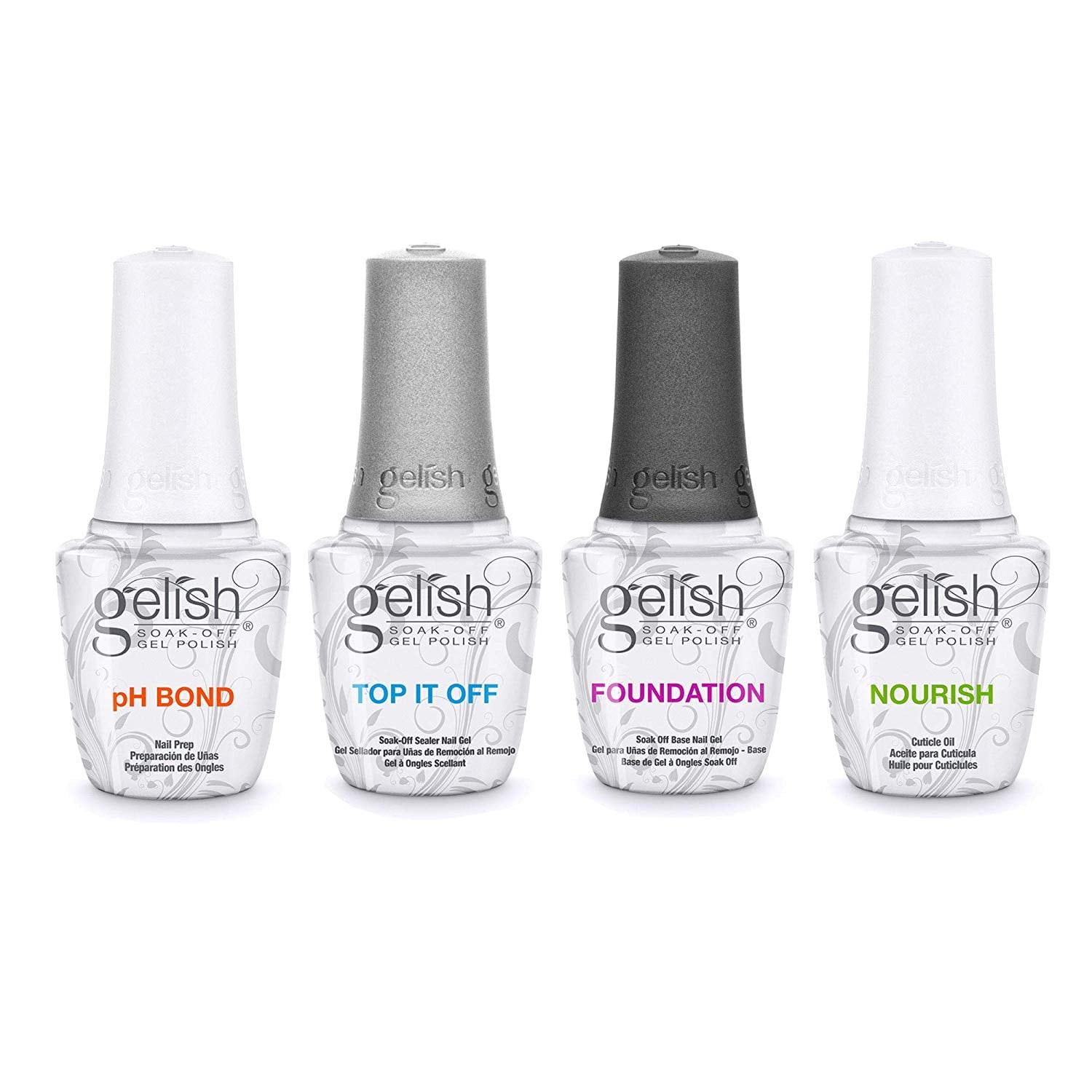 Gelish Fantastic Four Essentials Collection, 15 mL Soak Off Gel Nail ...