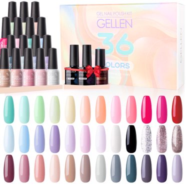 Gellen 2 Pcs 10ml No Wipe Gel Top Coat and Base Coat Kit - Long Lasting ...
