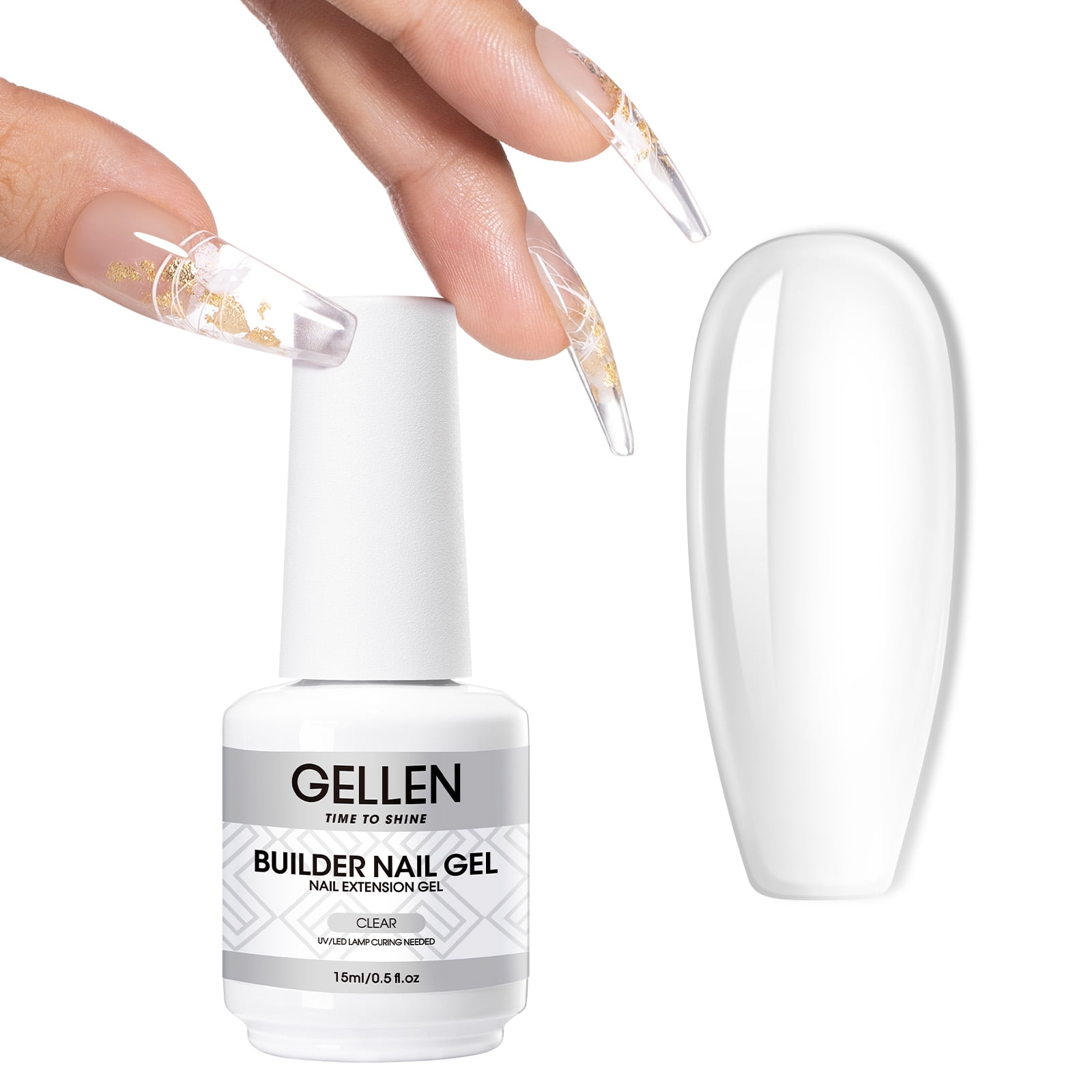 Gellen Builder Nail Gel, 9-in-1 Clear Gel for Thicker Nails, UV/LED ...