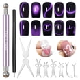 Gellen Cat Eye Magnet for Nails, Magnetic Nail Tool Kit with Double ...