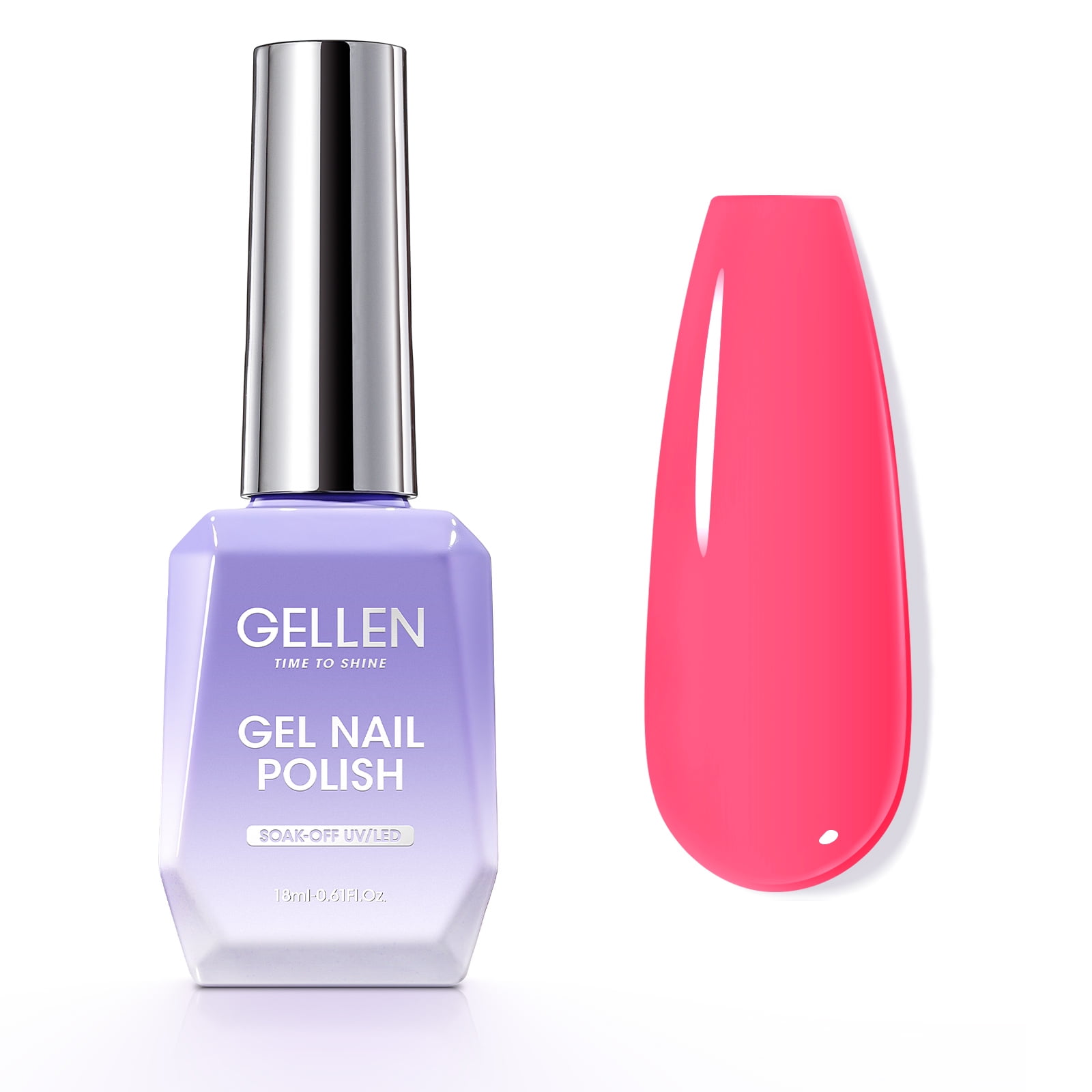 Gellen Gel Nail Polish - 18ml Hot Pink Neon Pink Soak Off UV LED Gel ...