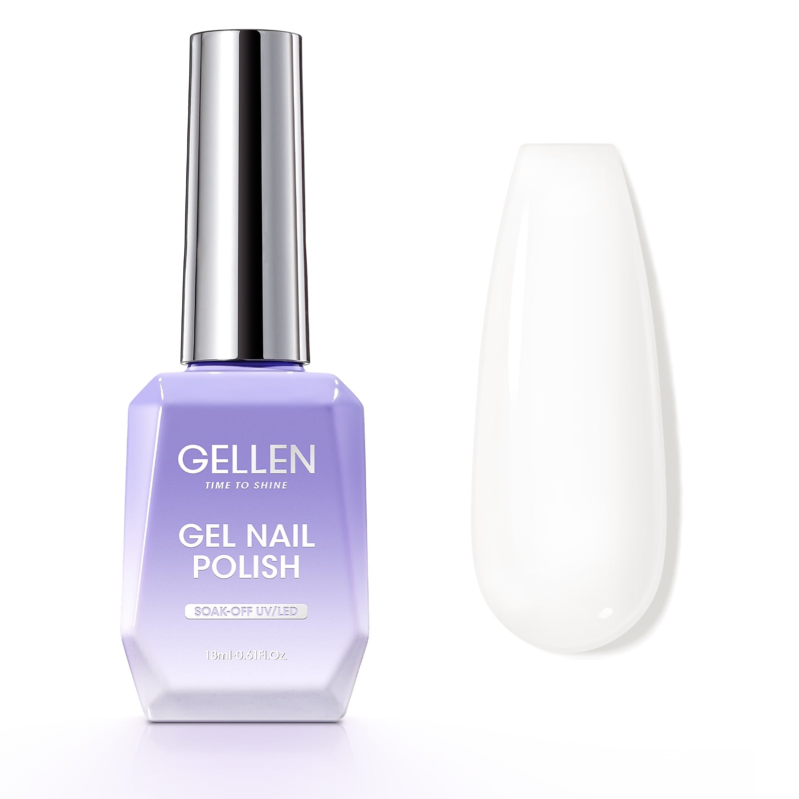 Gellen Gel Nail Polish, 18ml White Soak Off UV LED Nail Gel, Long ...