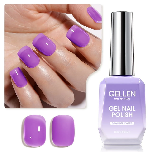 Gellen Jelly Gel Nail Polish, 18ML Sheer Bright Purple Gel Polish UV ...