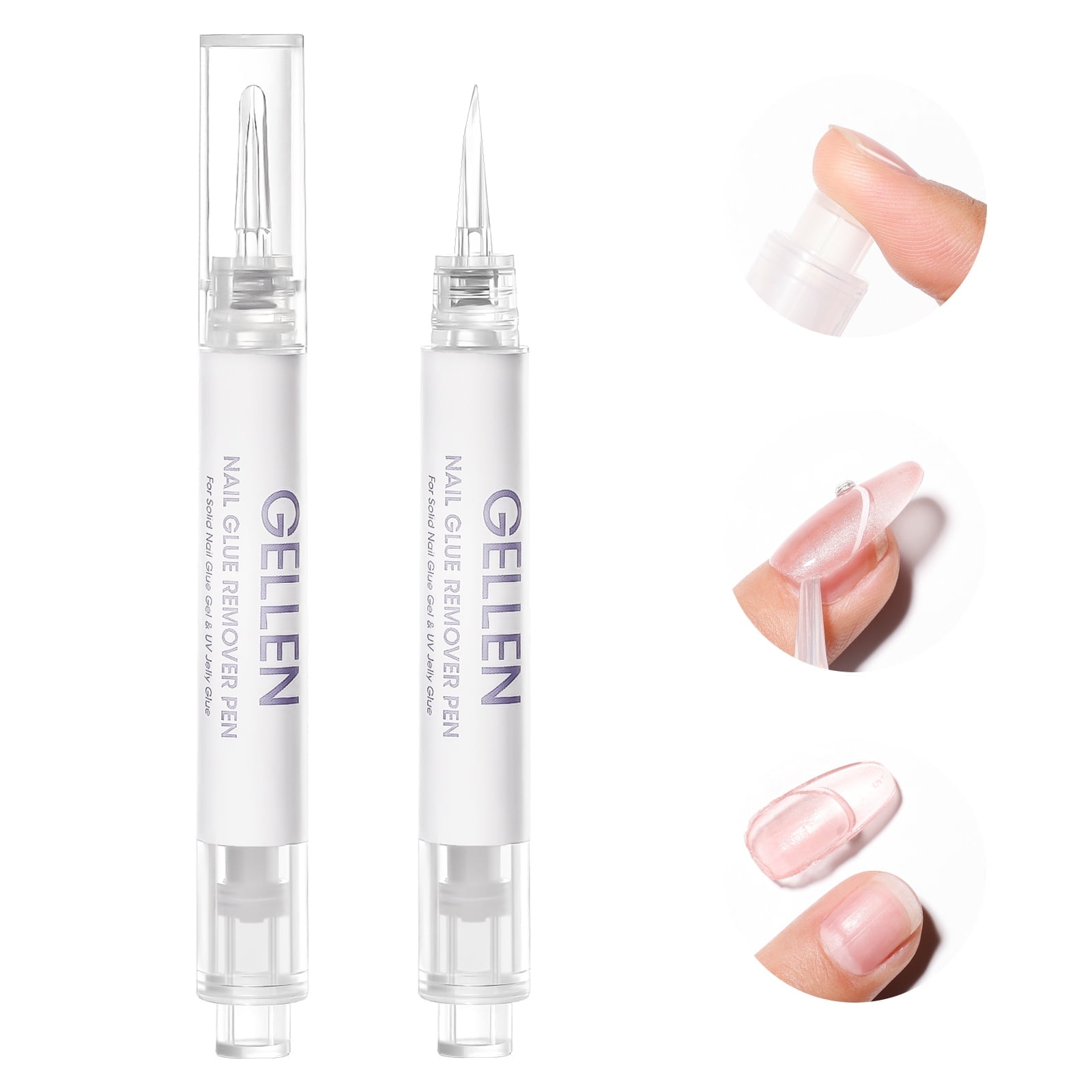 Gellen Nail Glue Remover Pen, 2Pcs 3ml Nail Glue Remover for UV Nail ...