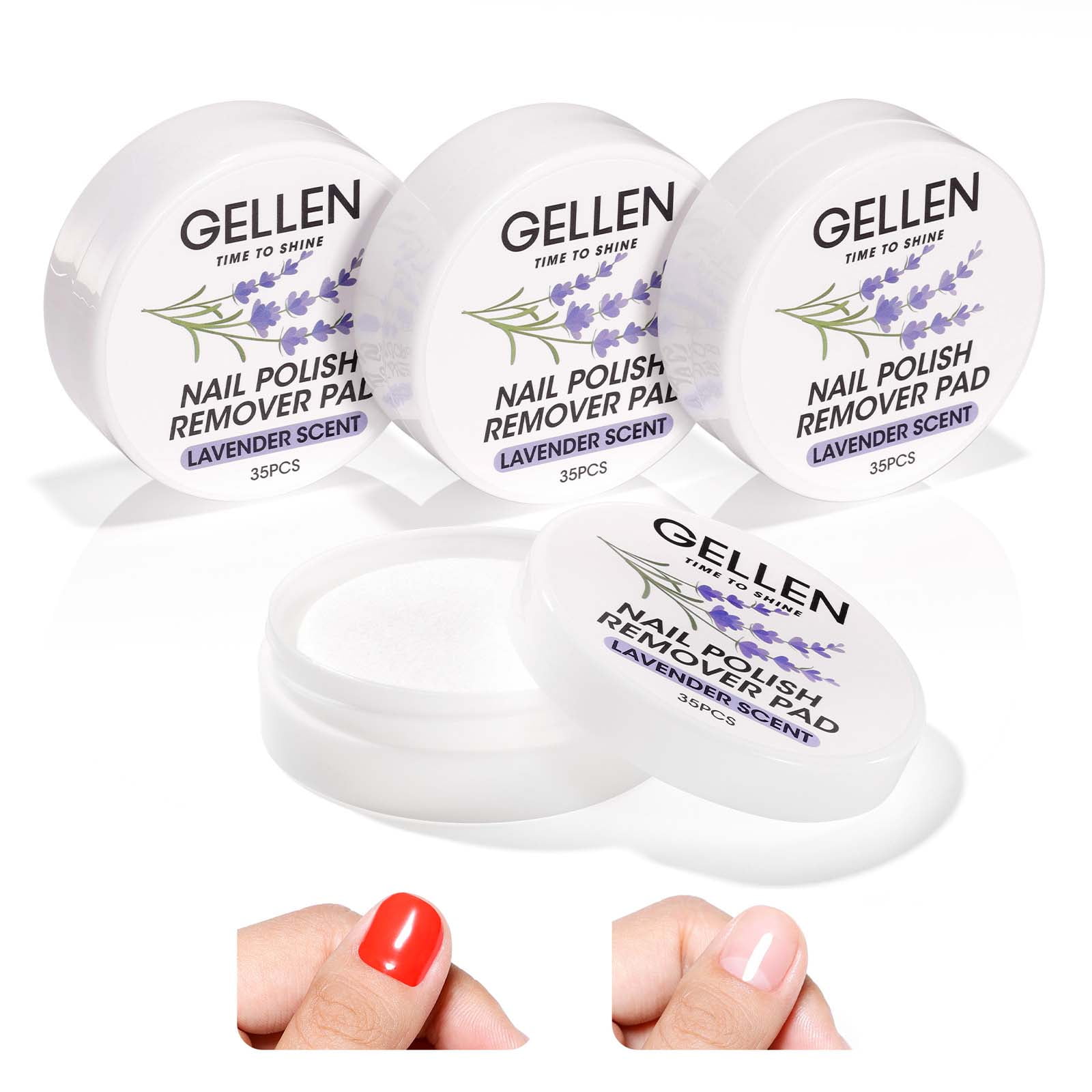 Gellen Lavender Scent Nail Polish Remover Pads 140Pcs, Travel Wipes for ...