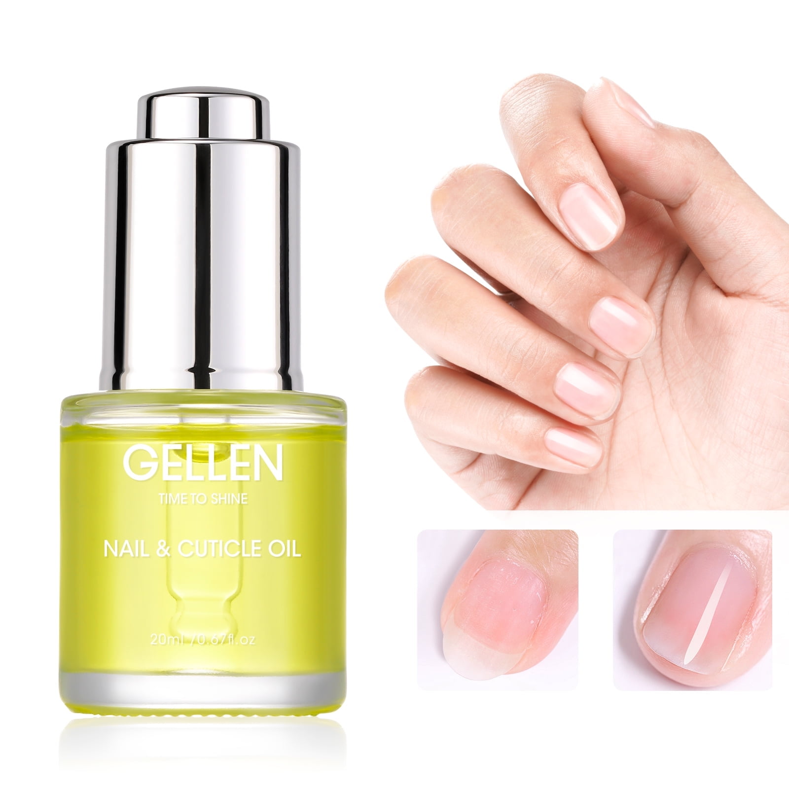 Gellen Nail Cuticle Oil, 20ml 0.67 Fl.Oz Fingernail Nourishing Oil for ...