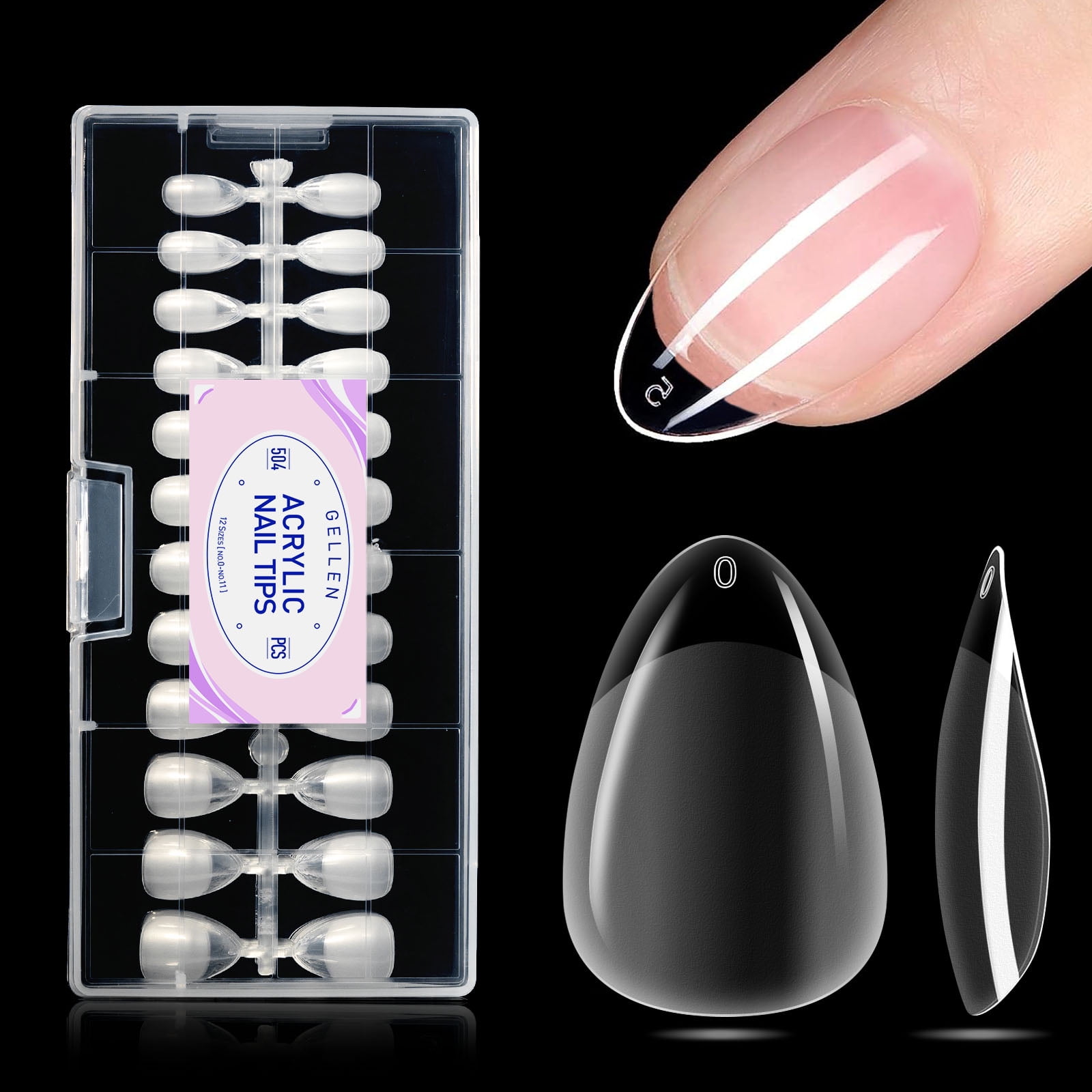 Gellen Short Almond Fake Nail Tips for Press on Nails, 504Pcs Soft Gel ...