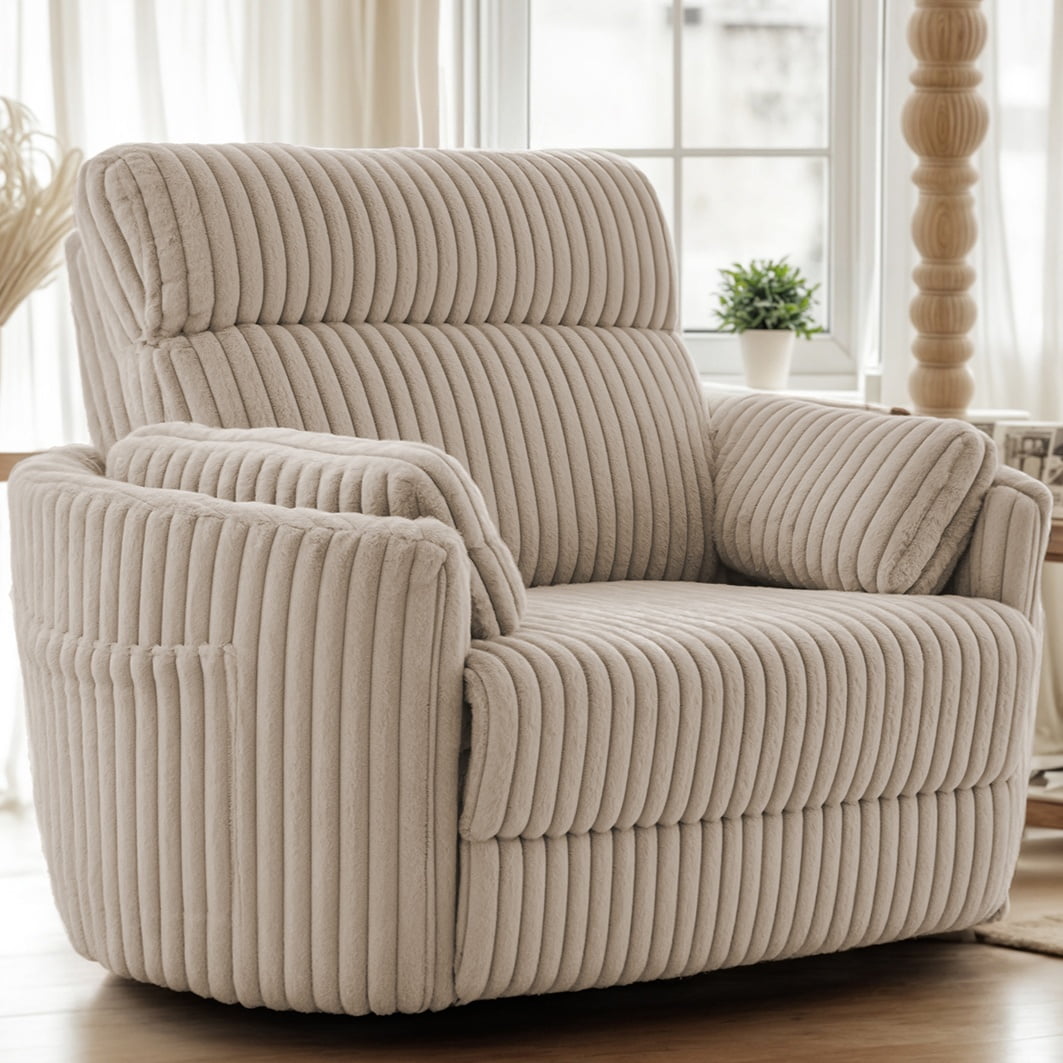 Gelloan Oversized Power Recliner Chairs for TWO Person Faux Fur ...