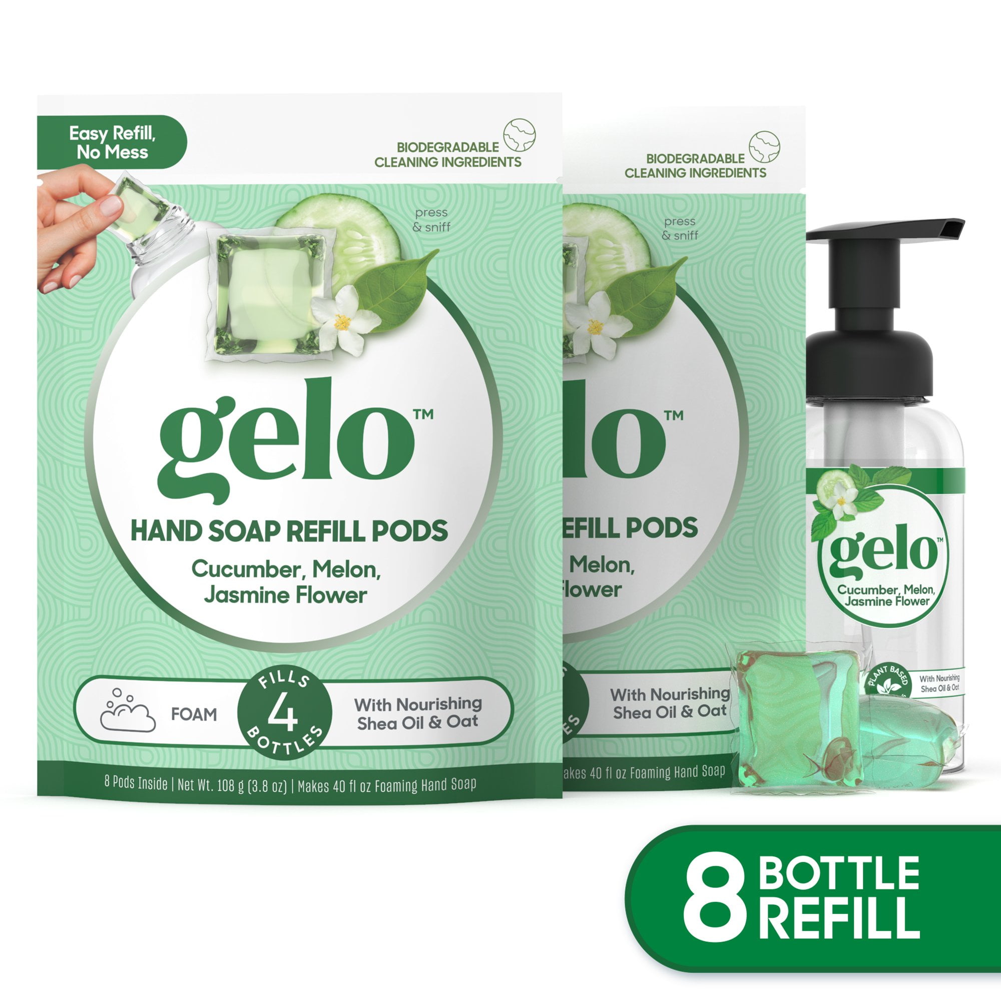 Gelo Foaming Hand Soap Value Pack | 80oz Refill + Reusable Bottle ...