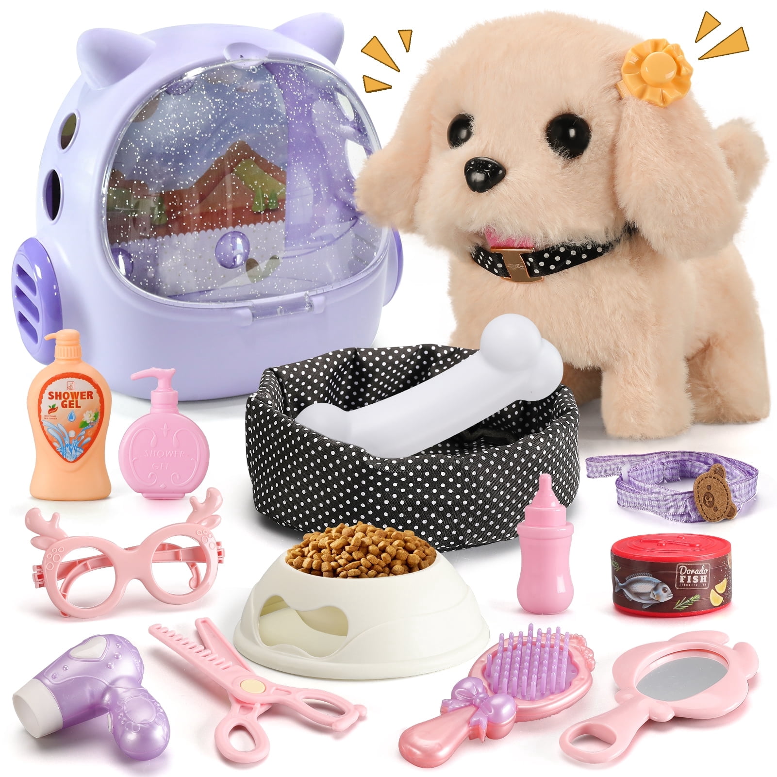 Gelomee 16 Pcs Robot Dog Toys for Girls, Toys for 3 4 5 6 7 8 Year Old ...