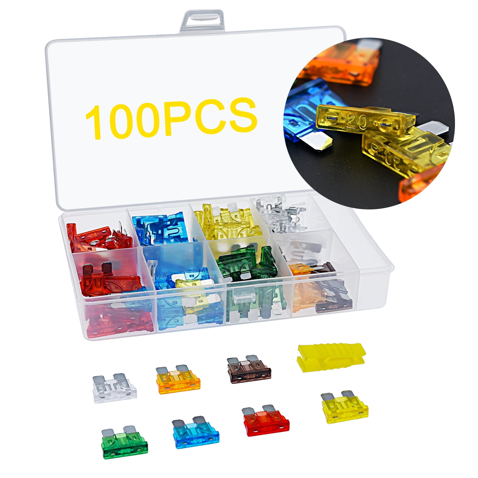 Geloo 100Pcs Car Fuses Assortment Kit ATC Car Blade Fuses Automotive ... Geloo 100Pcs Car Fuses Assortment Kit ATC Car Blade Fuses Automotive ...