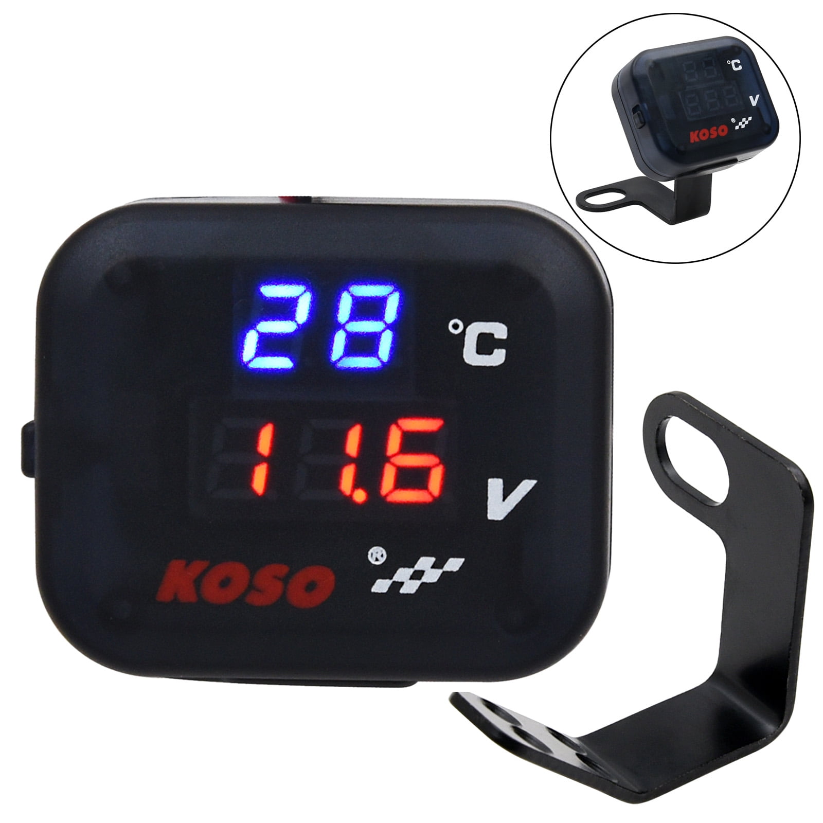 Geloo 12V Digital Volt Meter Water Temperature Gauge Small 2 in 1 Car ... Geloo 12V Digital Volt Meter Water Temperature Gauge Small 2 in 1 Car ...