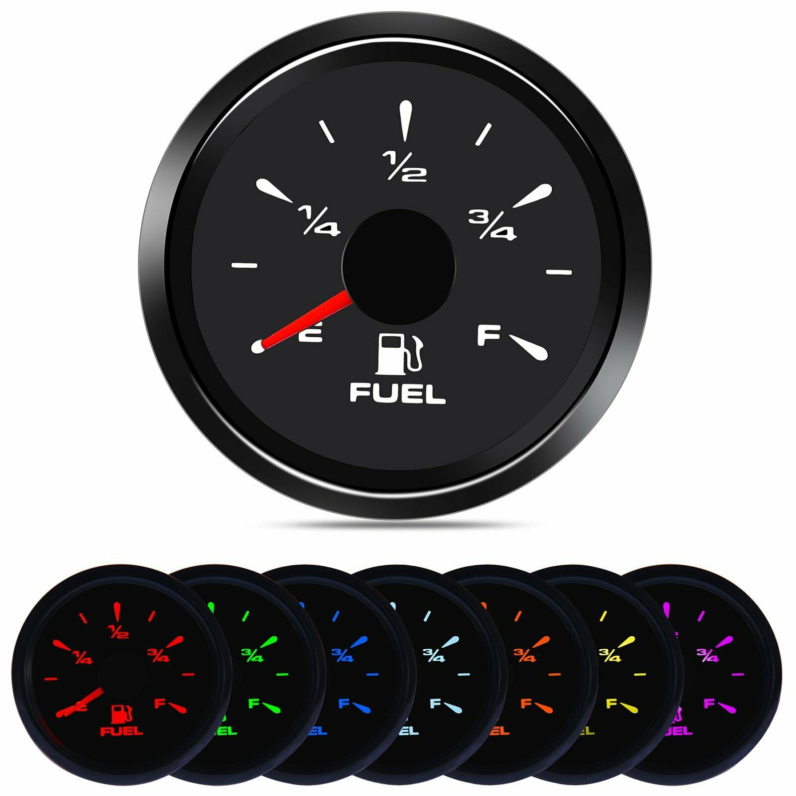 Geloo 52mm Fuel Level Gauge Marine Boat Car Truck Fuel Oil Gas Tank ...