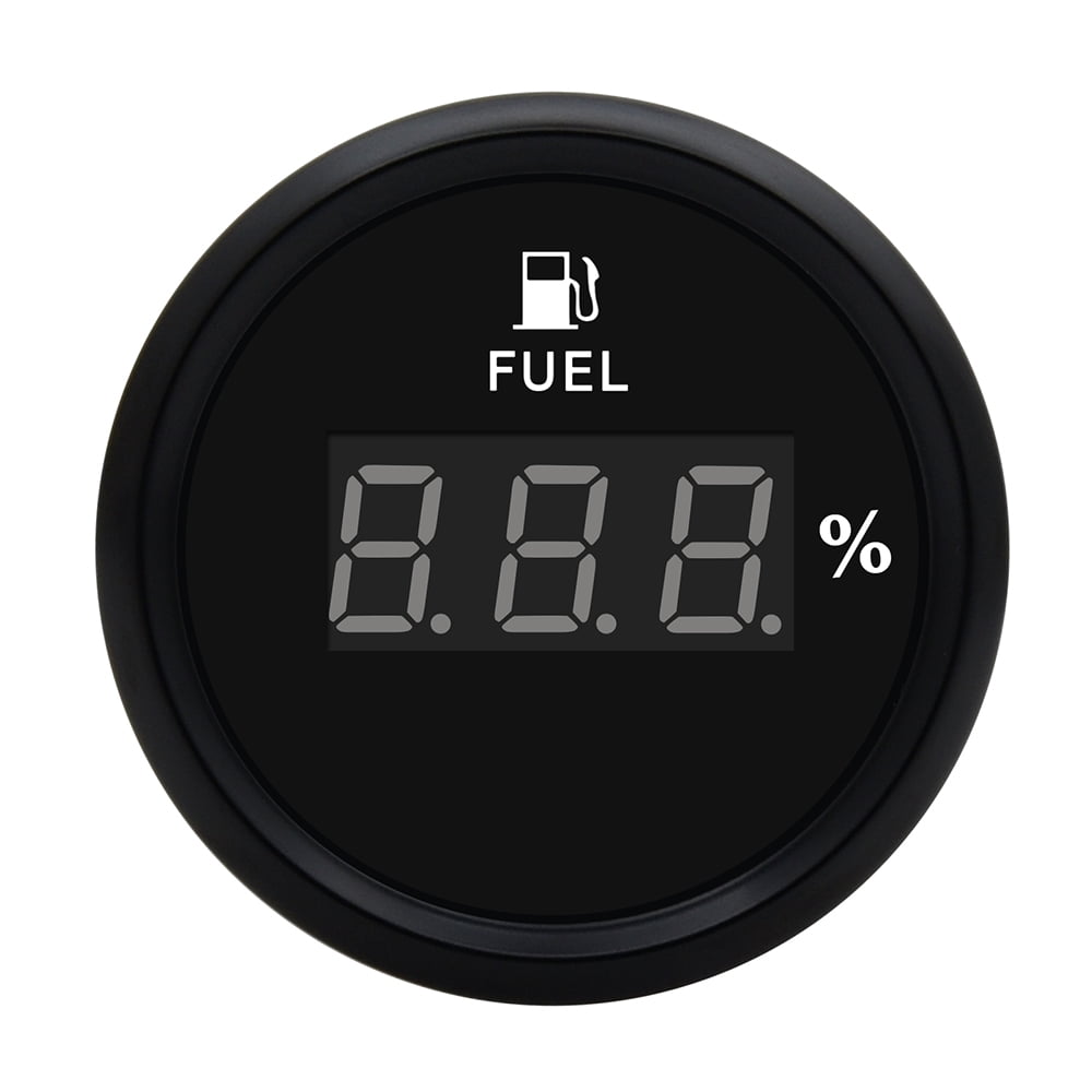 Geloo 52mm Universal Digital Fuel Level Gauge 240-33 Ohms Fuel Meter Red Backlight 12V 24V Black ...
