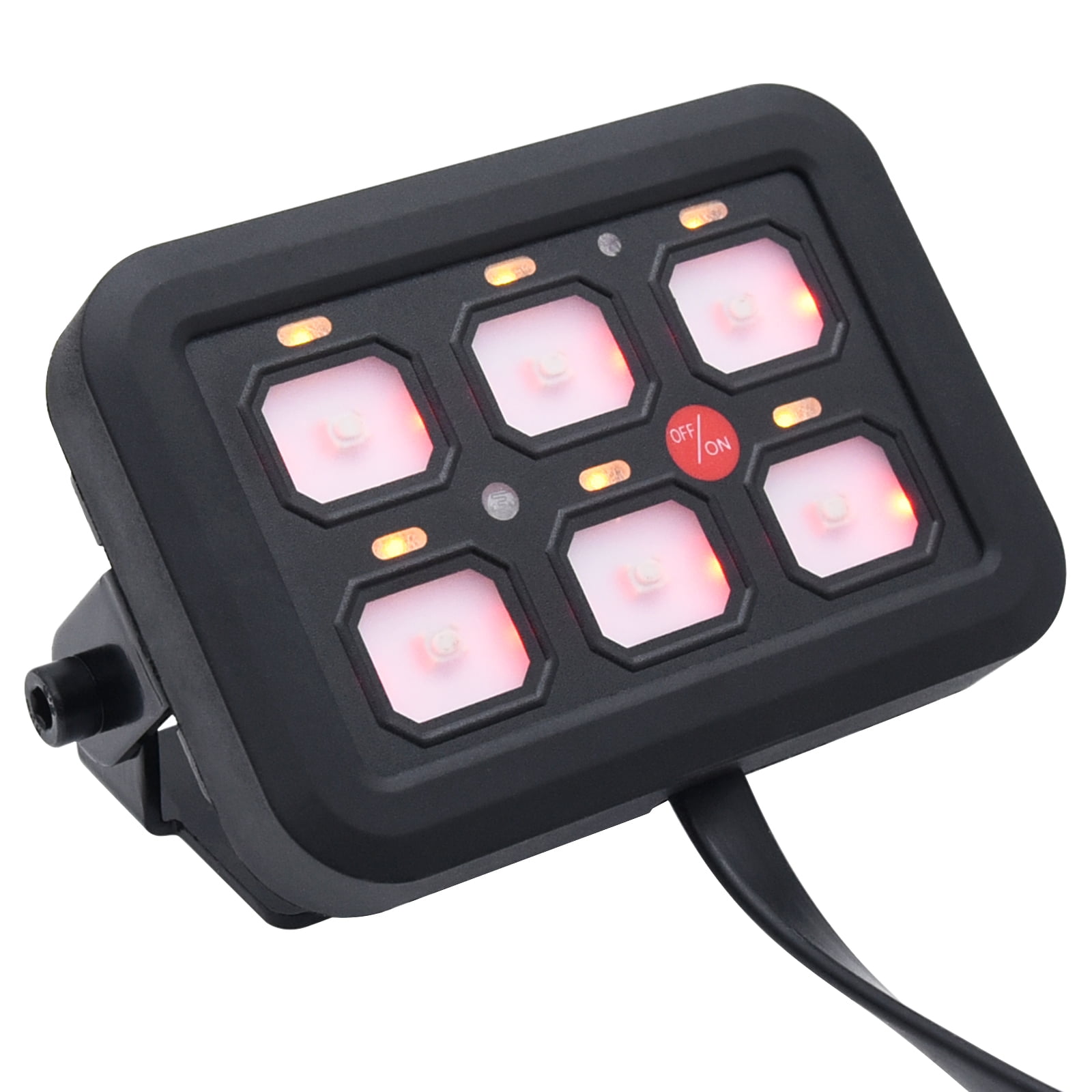 Geloo 6 Gang Switch Panel, Universal Circuit Control Switch Box Red ...