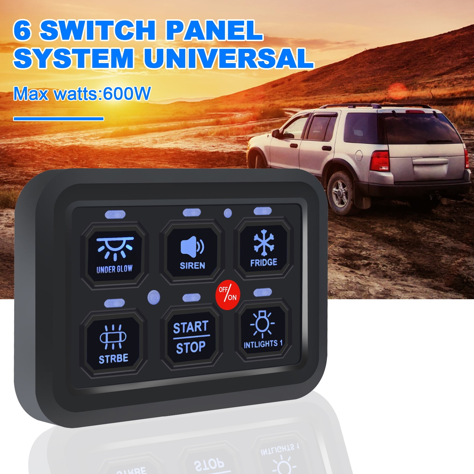 Geloo 6 Gang Switch Panel, Circuit Control Relay System for Car, Truck ...